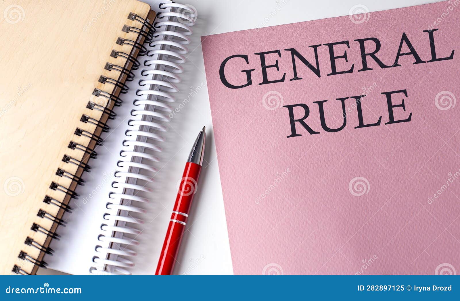 GENERAL RULE Word on the Pink Paper with Office Tools on White ...