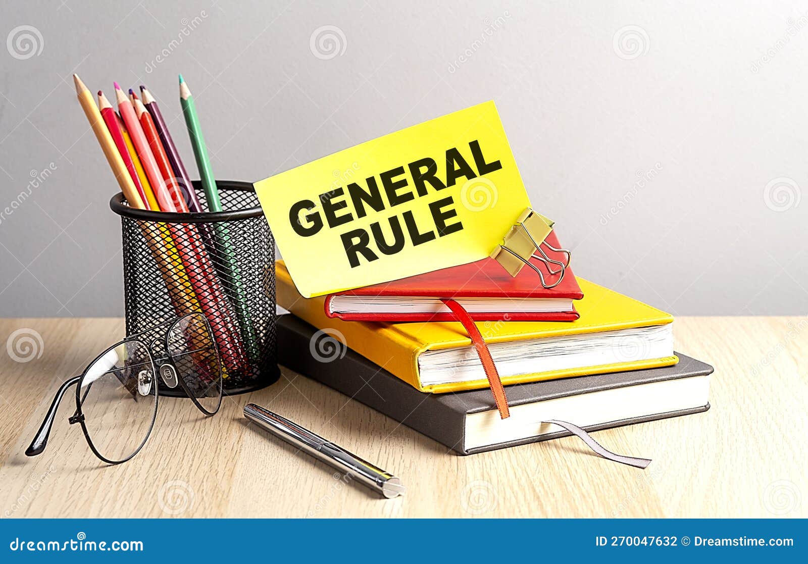 GENERAL RULE Written on a Sticky on Notebooks Stock Photo - Image of ...