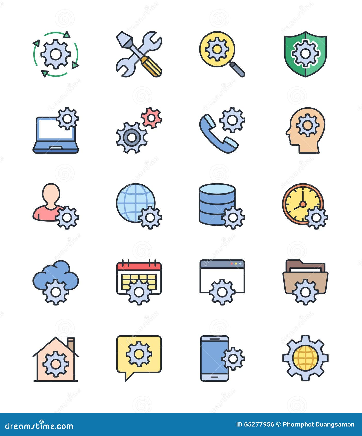 General Setting Icons, Color Set - Vector Illustration Stock Vector ...