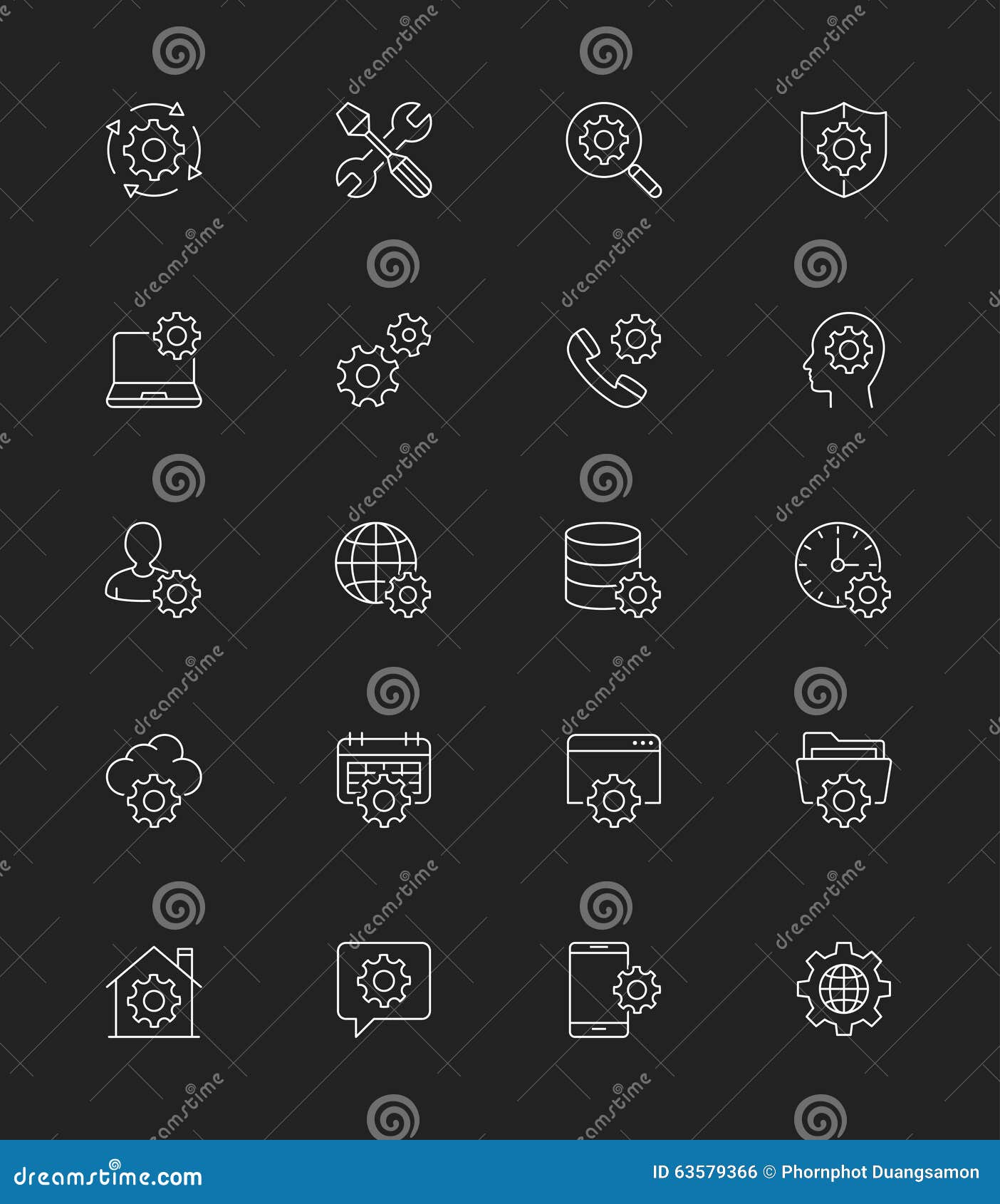 General Setting Icons, Thin Line - Vector Illustration Stock Vector ...
