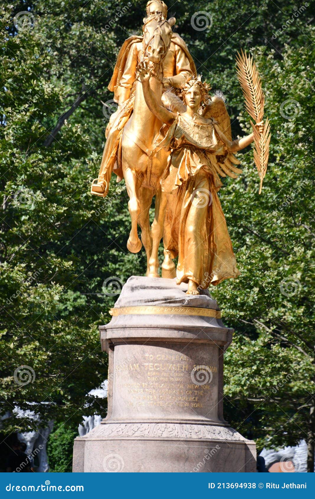 General Sherman Statue in New York Editorial Stock Photo - Image of ...