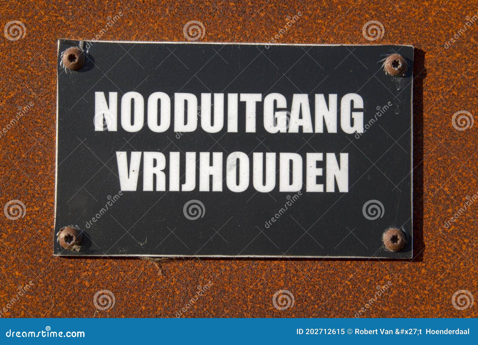 General Sign Keep the Emergency Exit Free at Amsterdam the Netherlands ...