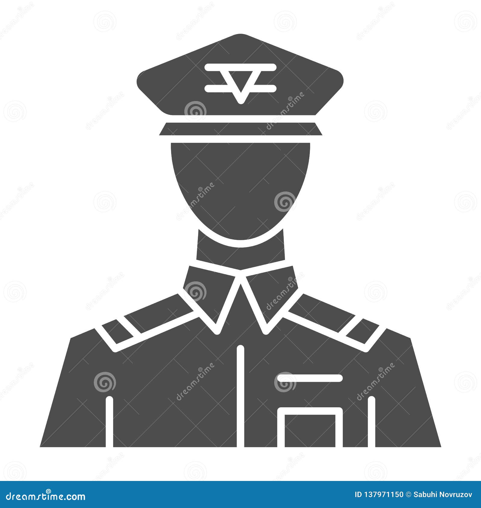 General Solid Icon. Commander Vector Illustration Isolated on White ...
