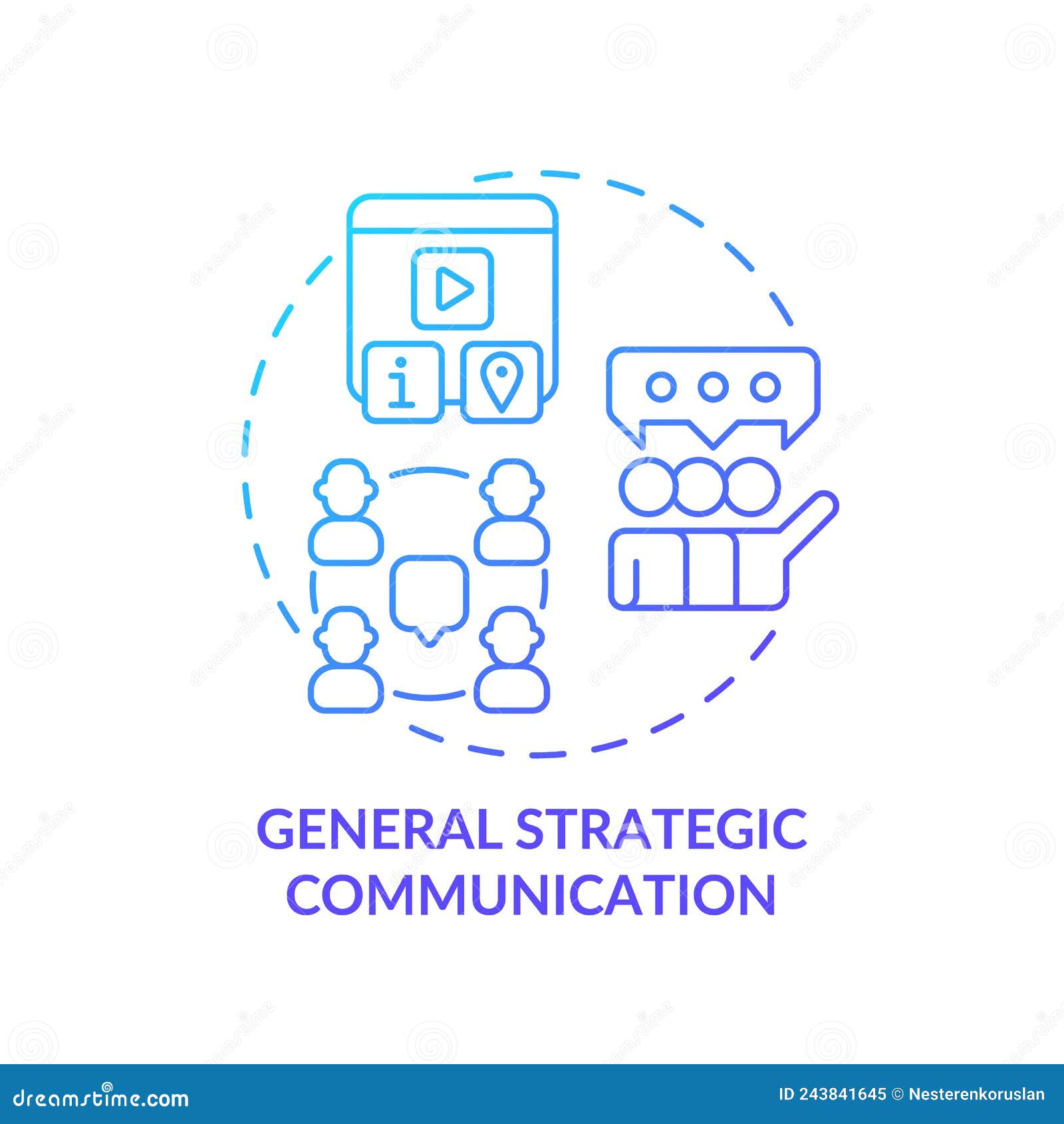 General Strategic Communication Blue Gradient Concept Icon Stock Vector ...