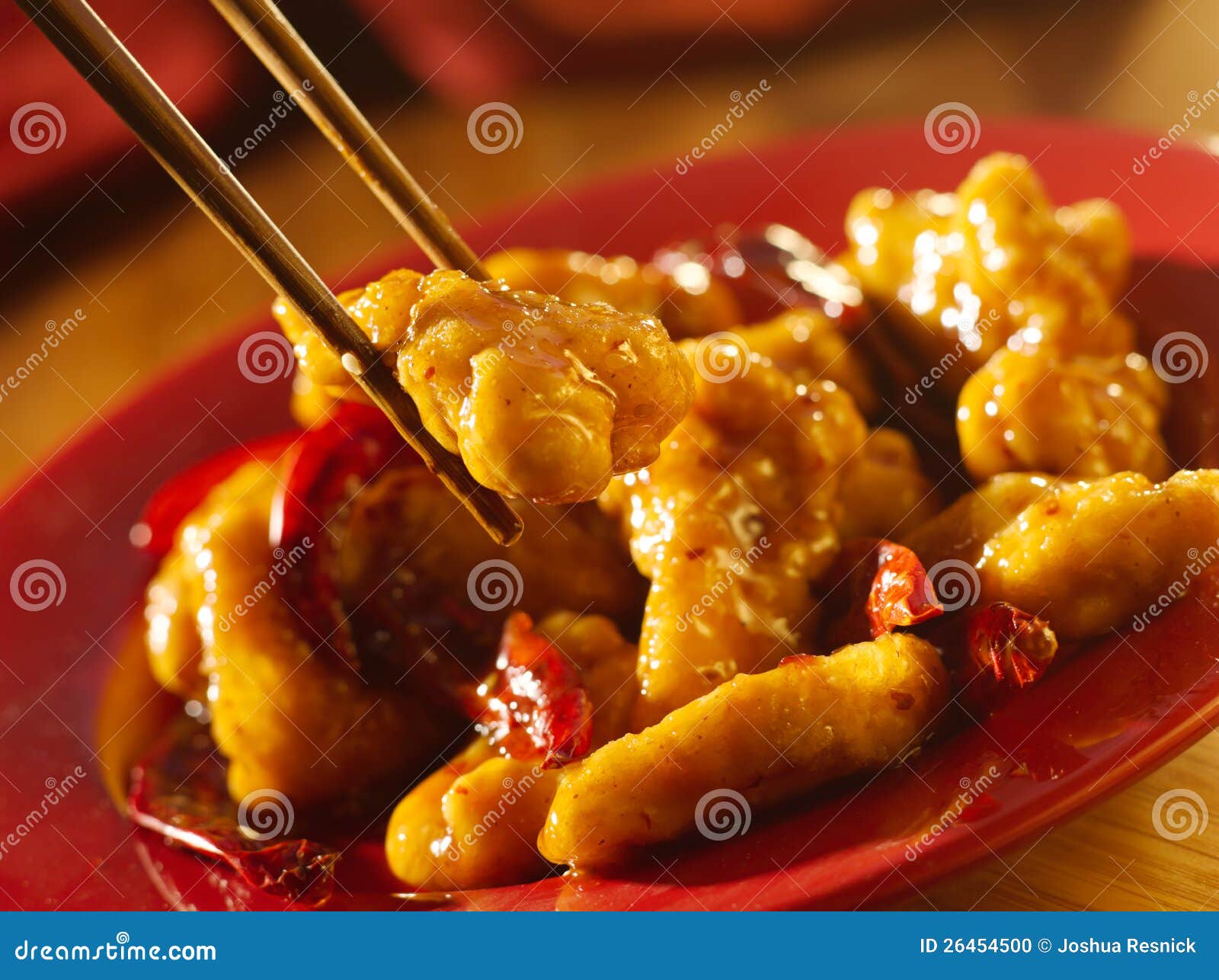 General Tso S Chicken with Chopsticks Stock Photo - Image of entree ...