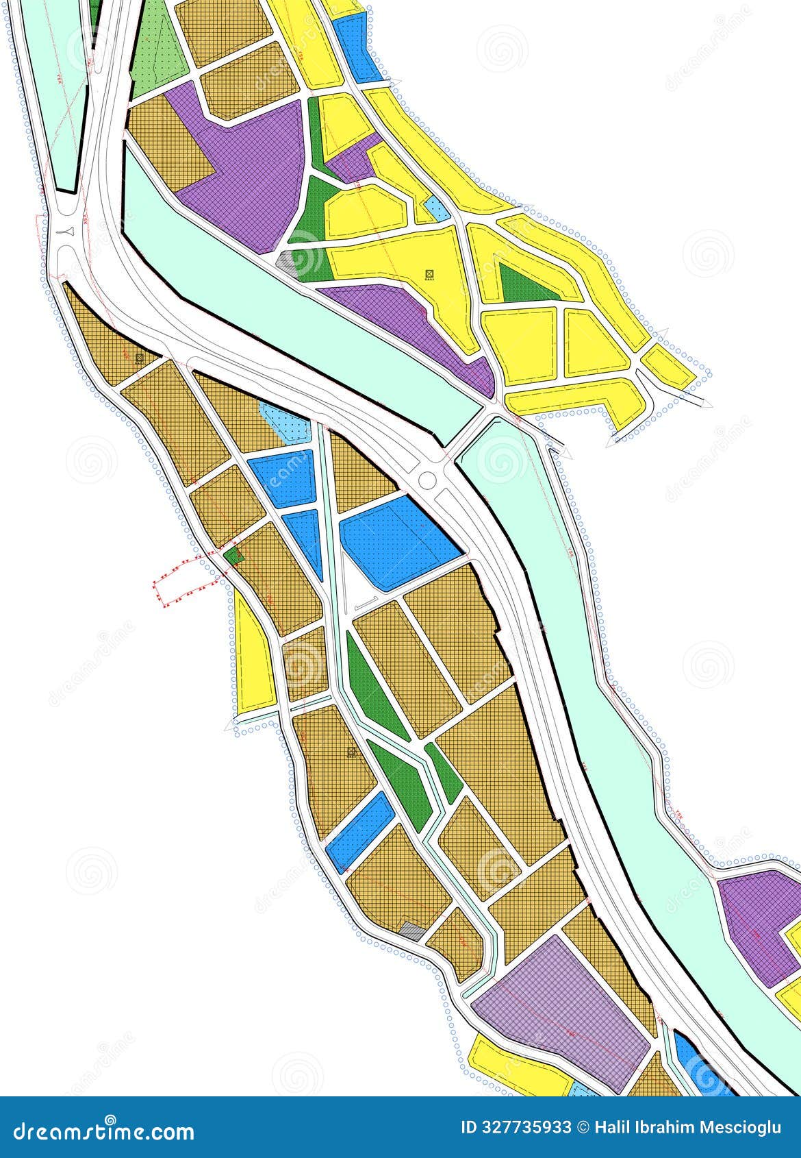 General Urban Plan with Urban Destinations, Roads, Buildable Areas and ...