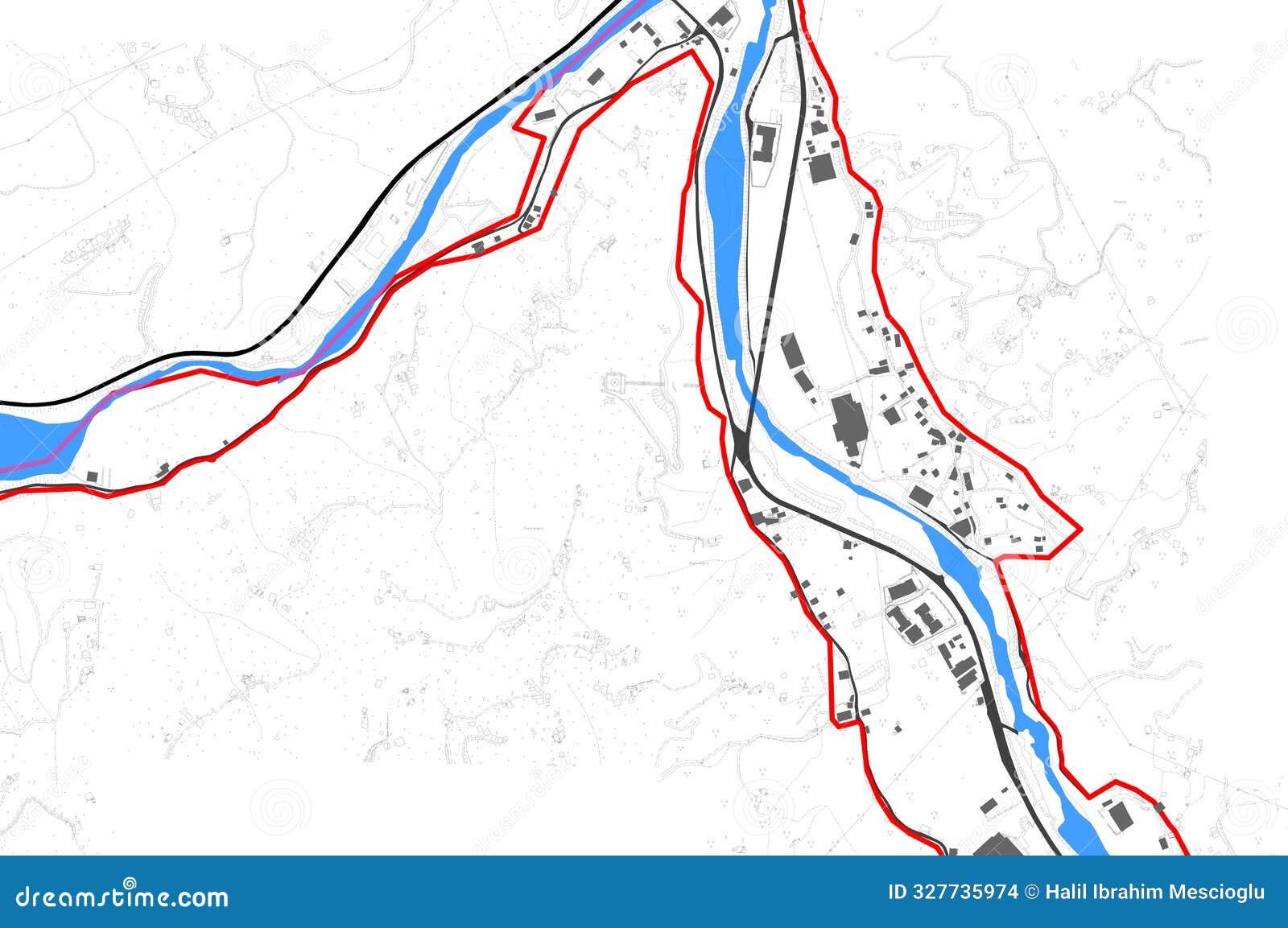 General Urban Plan with Urban Destinations, Roads, Buildable Areas and ...