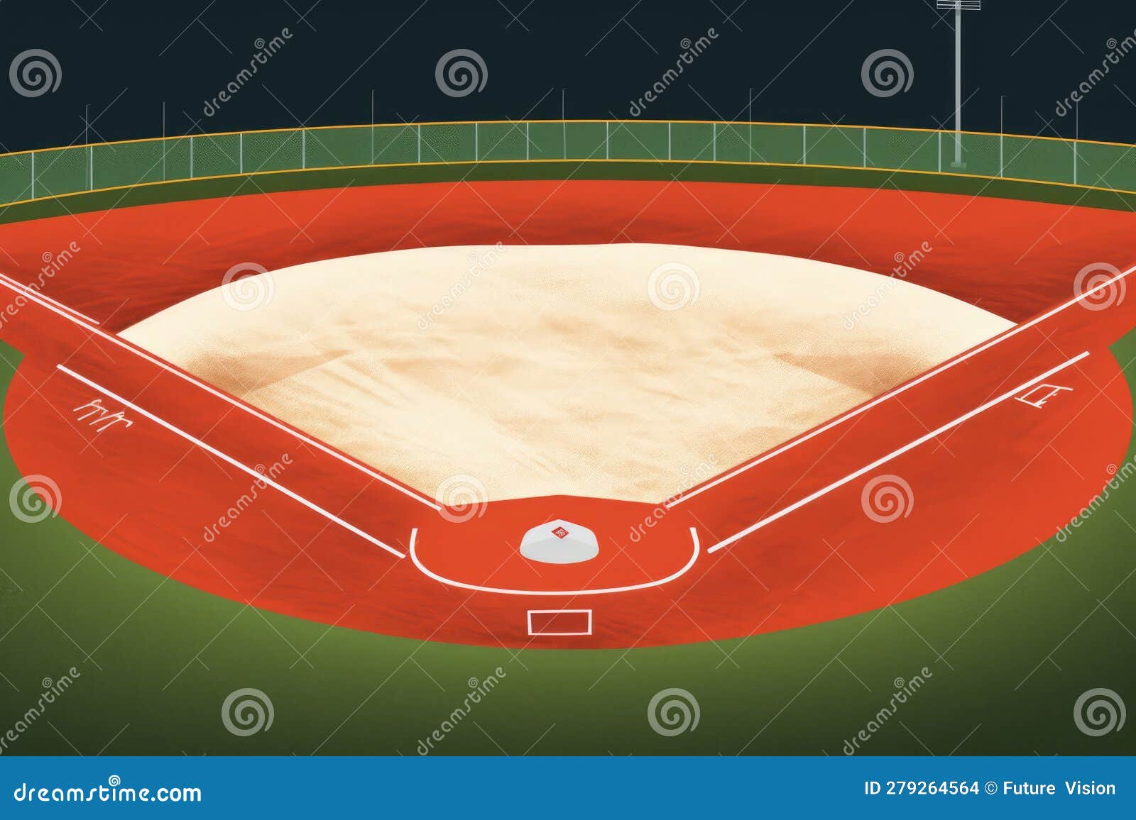 General View of Baseball Pitch, Created Using Generative Ai Technology ...
