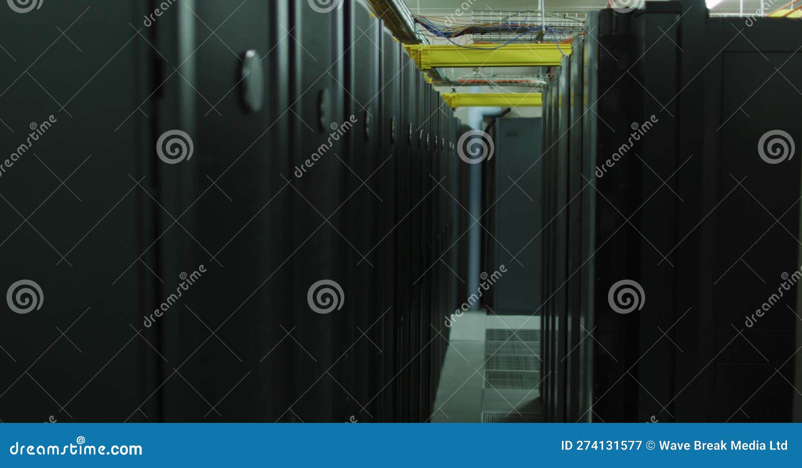 General View of Black Servers in Row in Empty Server Room Stock Image ...