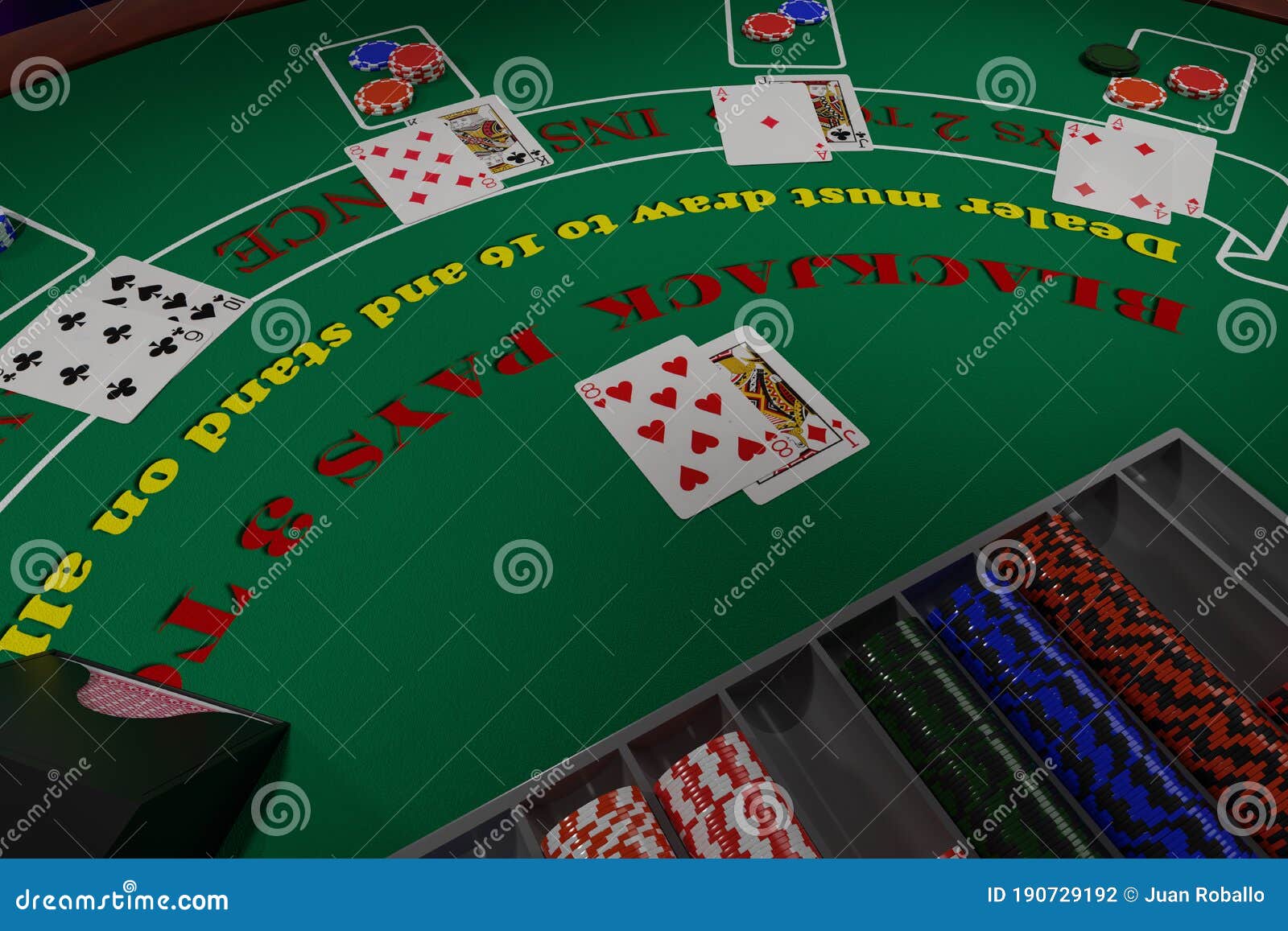 Blackjack Table Isolated On White Background Royalty-Free Cartoon ...