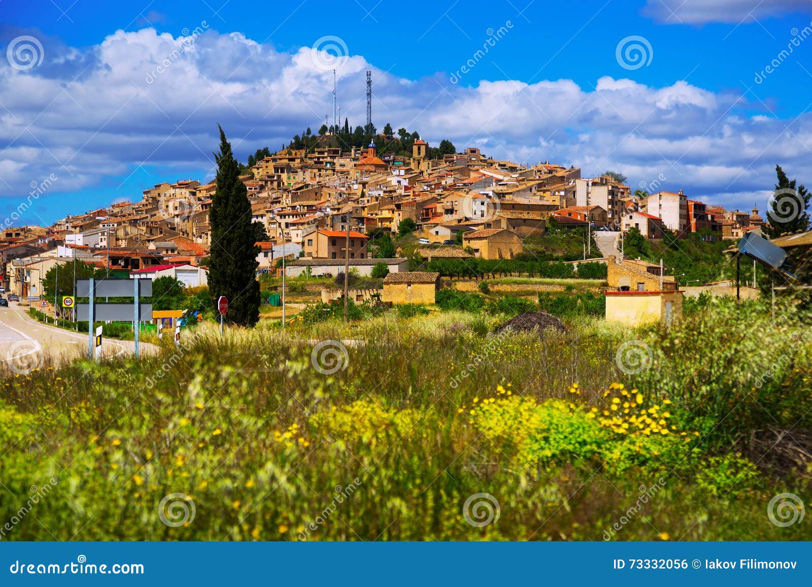 General view of Calaceite stock photo. Image of architectural - 73332056