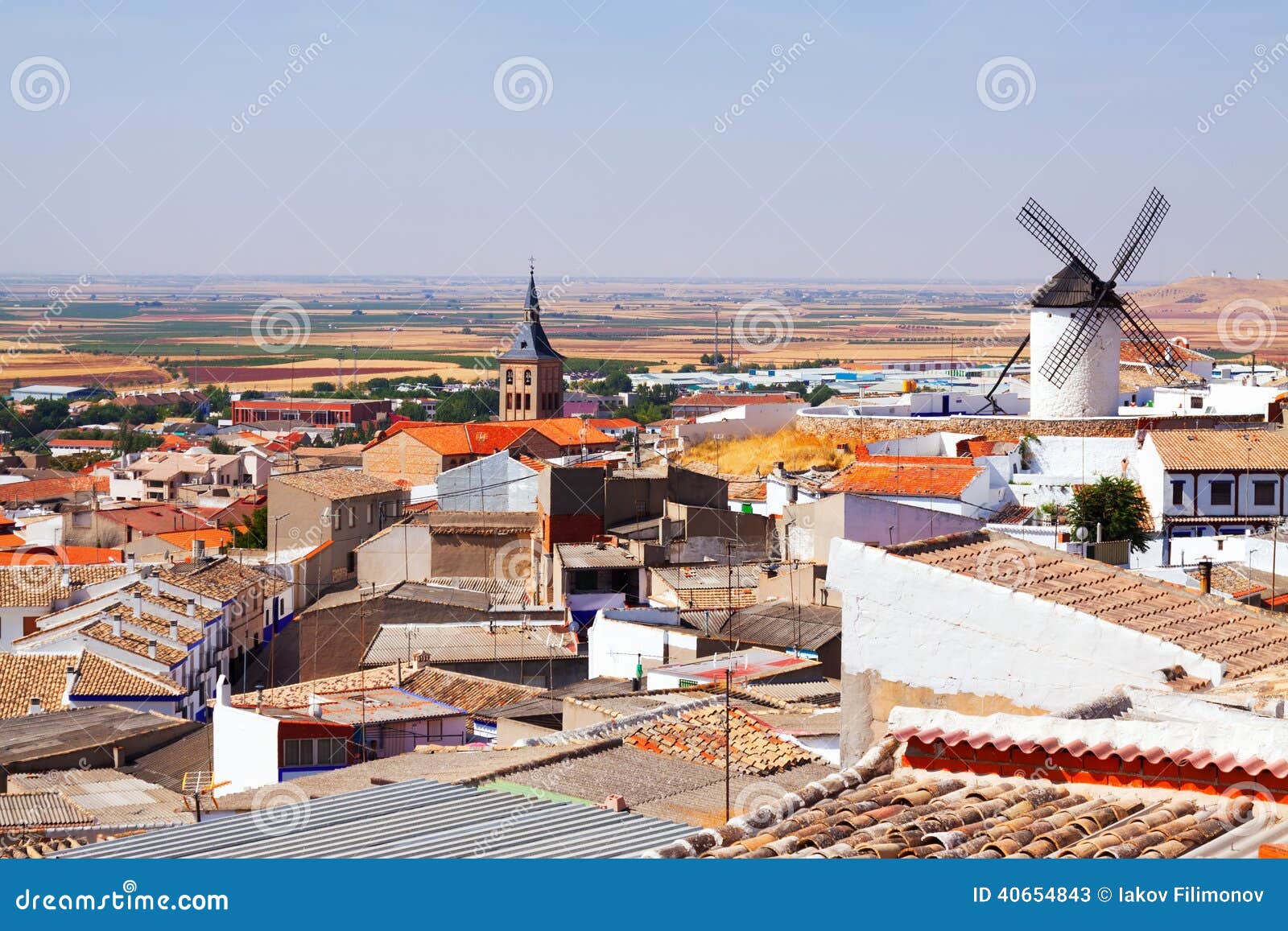 General View of Campo De Criptana Stock Image - Image of building ...