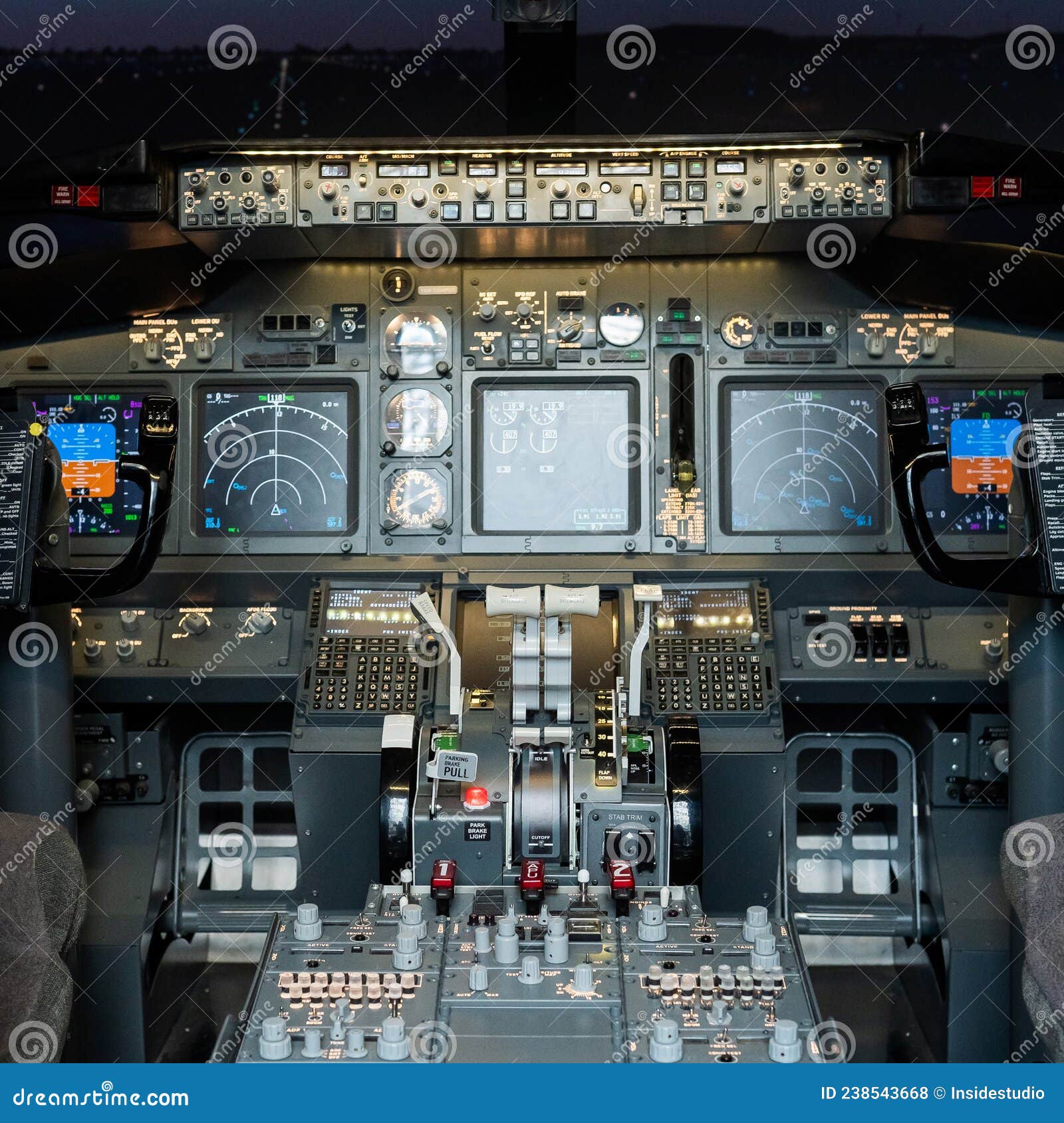 Commercial Cockpit In Flight