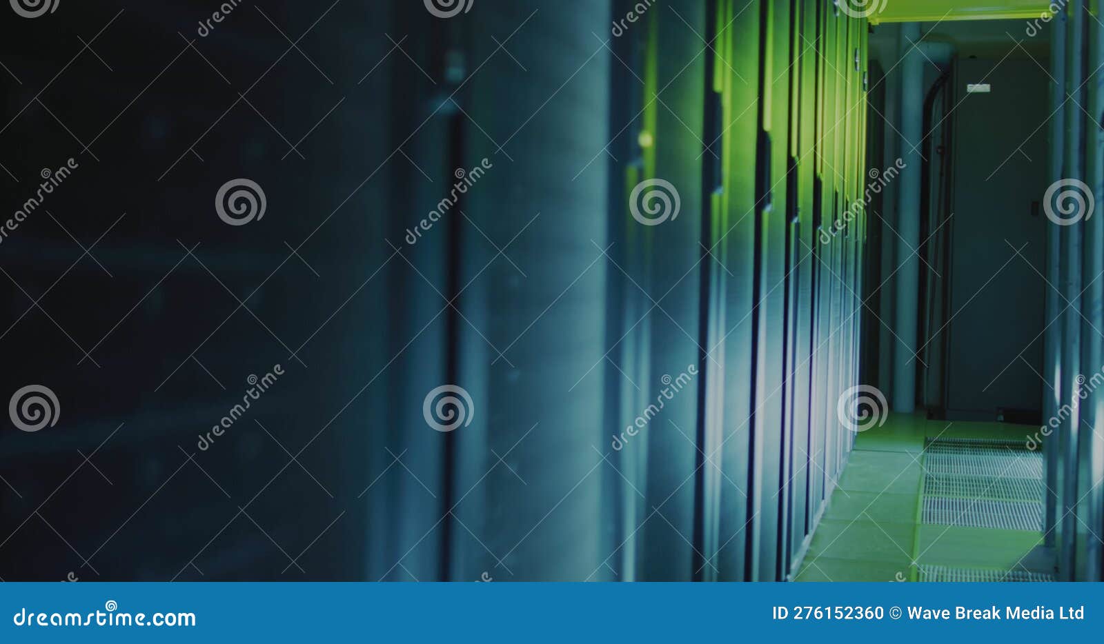 General View of Empty Server Room with Multiple Black Servers Stock ...