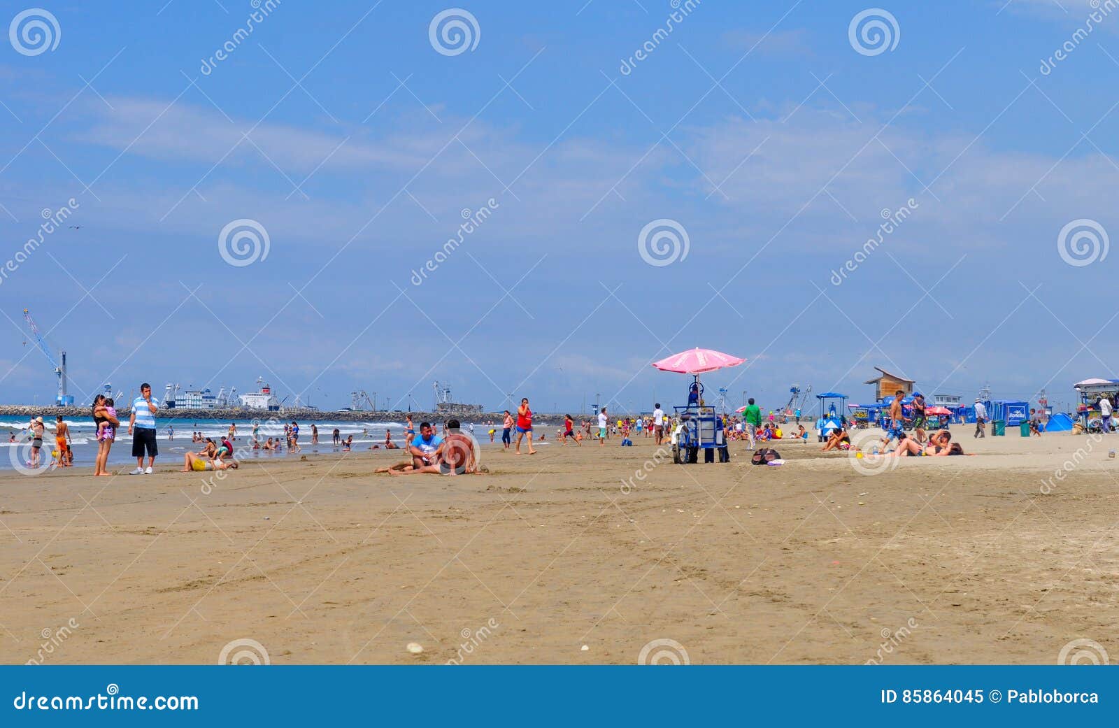 General View of Murcielago Beach, Manta, Ecuador Editorial Image ...