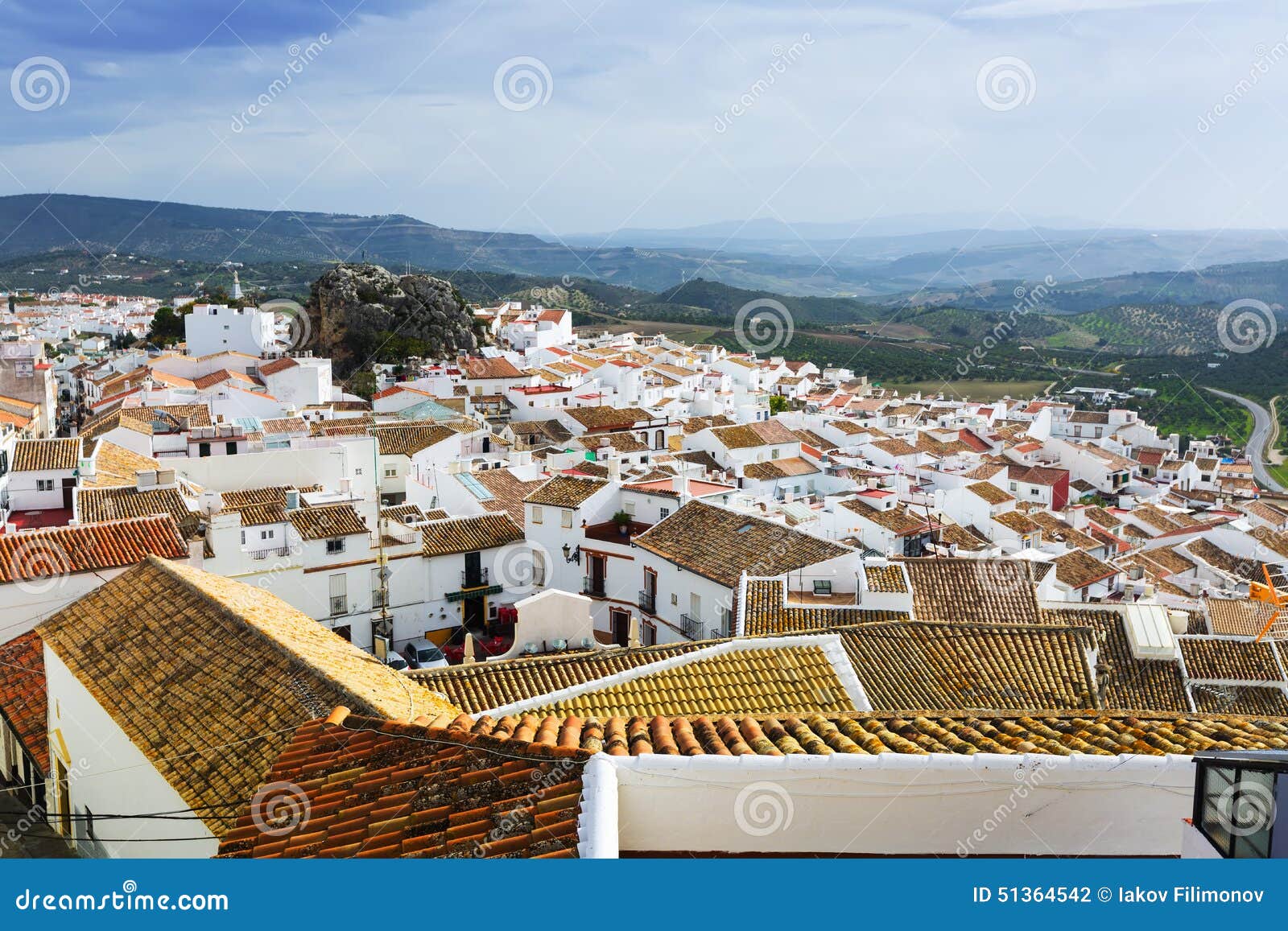 General View of Spanish Town. Olvera Stock Photo - Image of mount ...