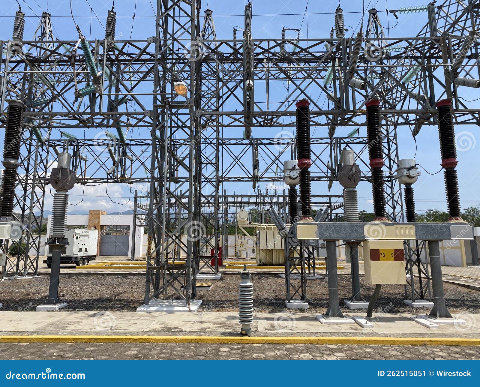 General View To High-voltage Electric Substation Stock Image - Image of ...