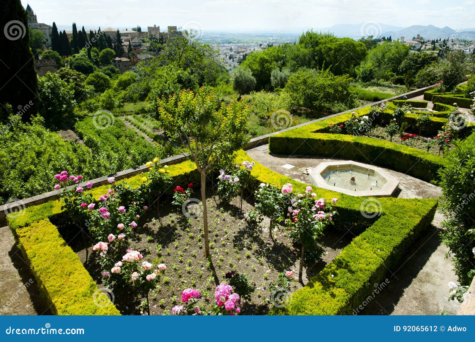 Generalife Garden in the Alhambra - Granada - Spain Stock Photo - Image ...