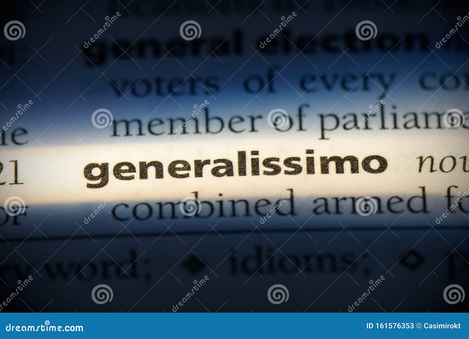 Generalissimo stock image. Image of reference, focus - 161576353