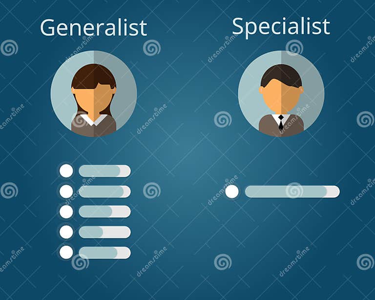 Generalist Vs Specialist in Skill Vector Stock Vector - Illustration of ...