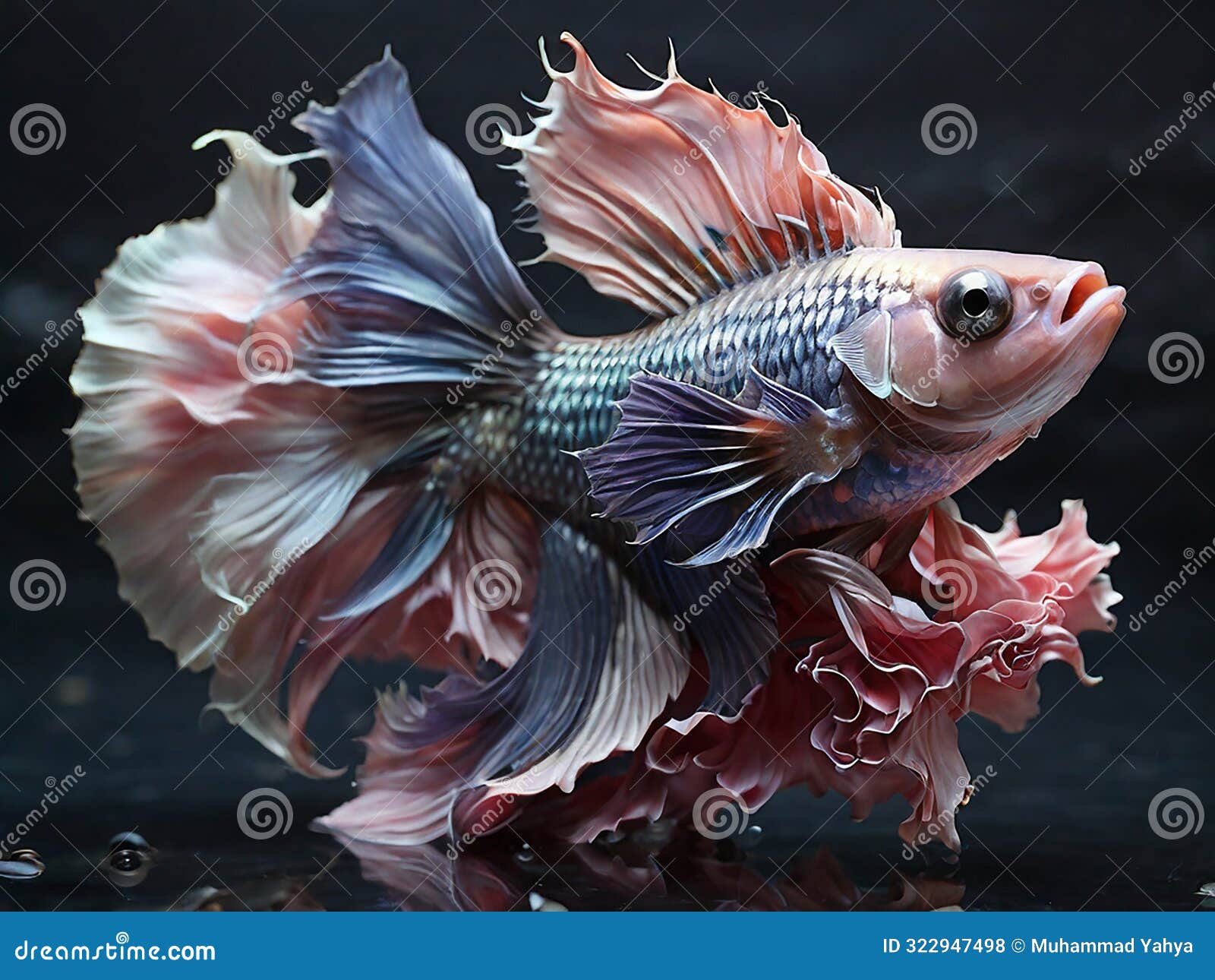 Betta Fish with Thick and Distinctive Fins Stock Illustration ...