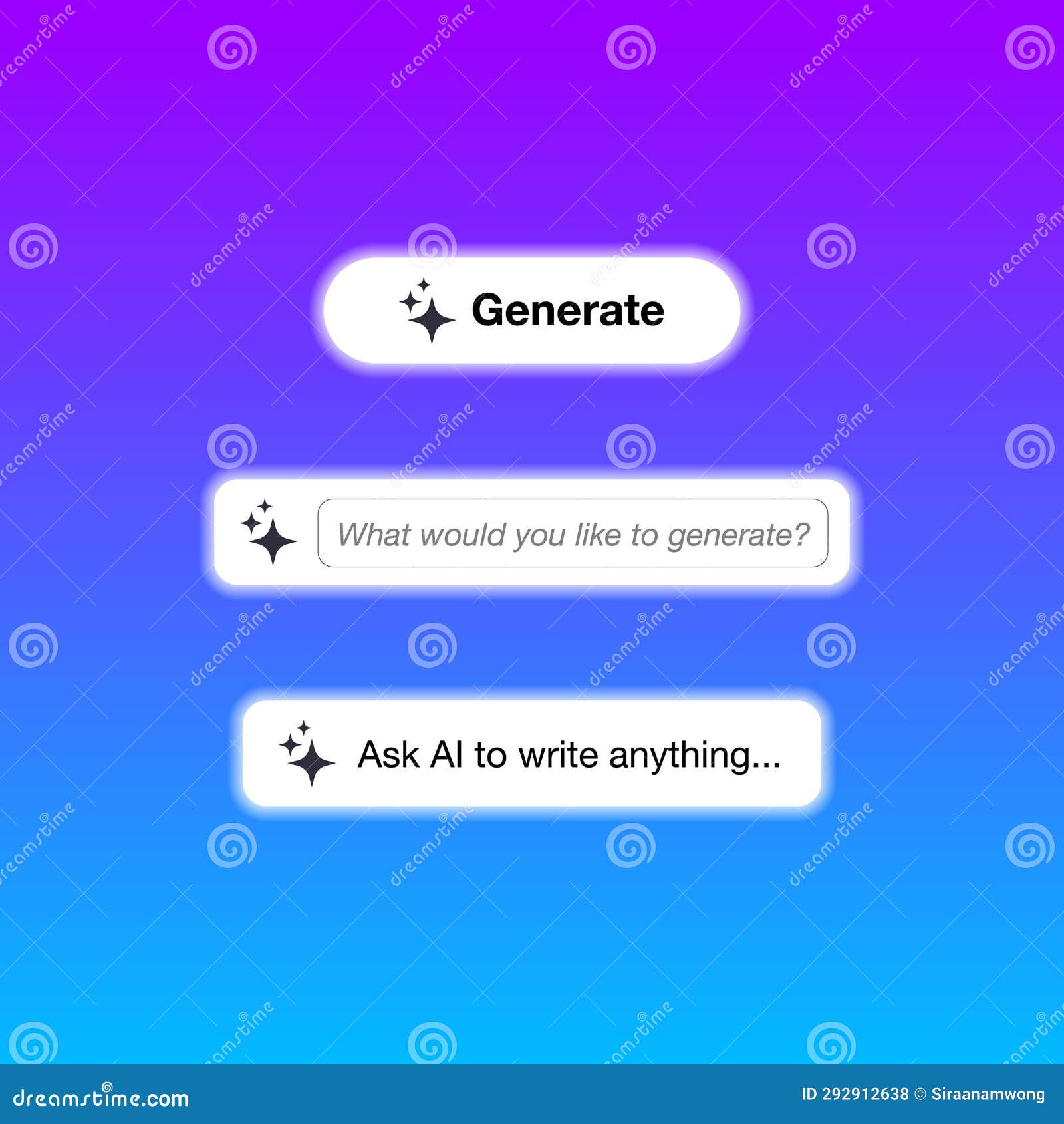 Generate AI Buttons Template Vector Illustration | CartoonDealer.com ...