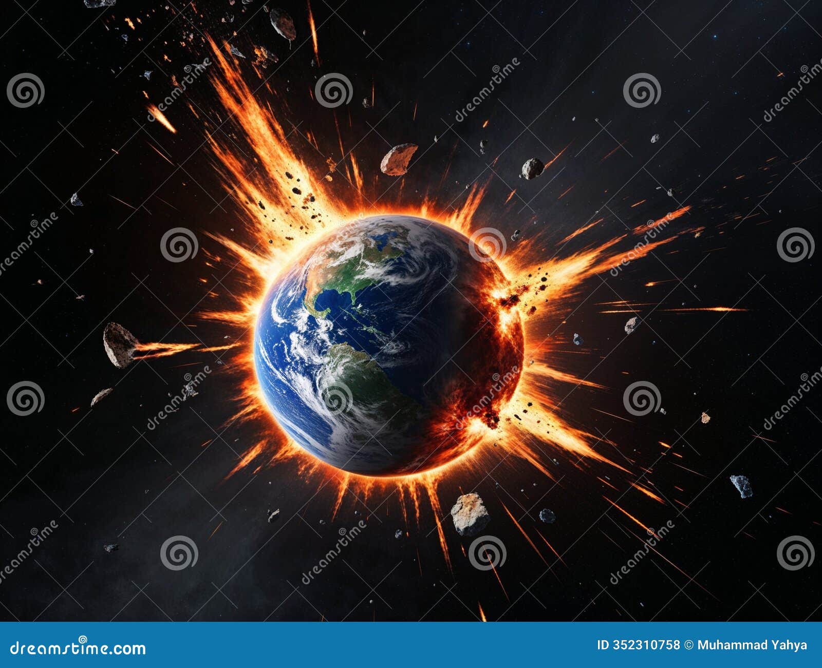 Epic and Dramatic Visualization of Planet Earth Exploding in Space ...