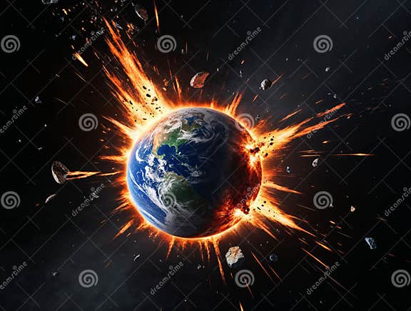 Epic and Dramatic Visualization of Planet Earth Exploding in Space ...