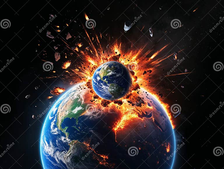 Epic and Dramatic Visualization of Planet Earth Exploding in Space ...