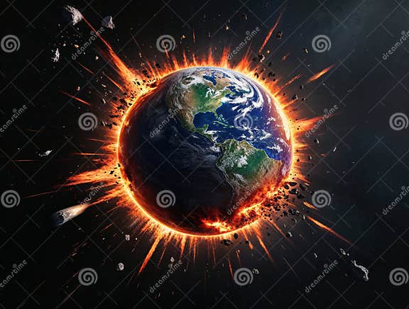 Epic and Dramatic Visualization of Planet Earth Exploding in Space ...