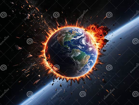 Epic and Dramatic Visualization of Planet Earth Exploding in Space ...