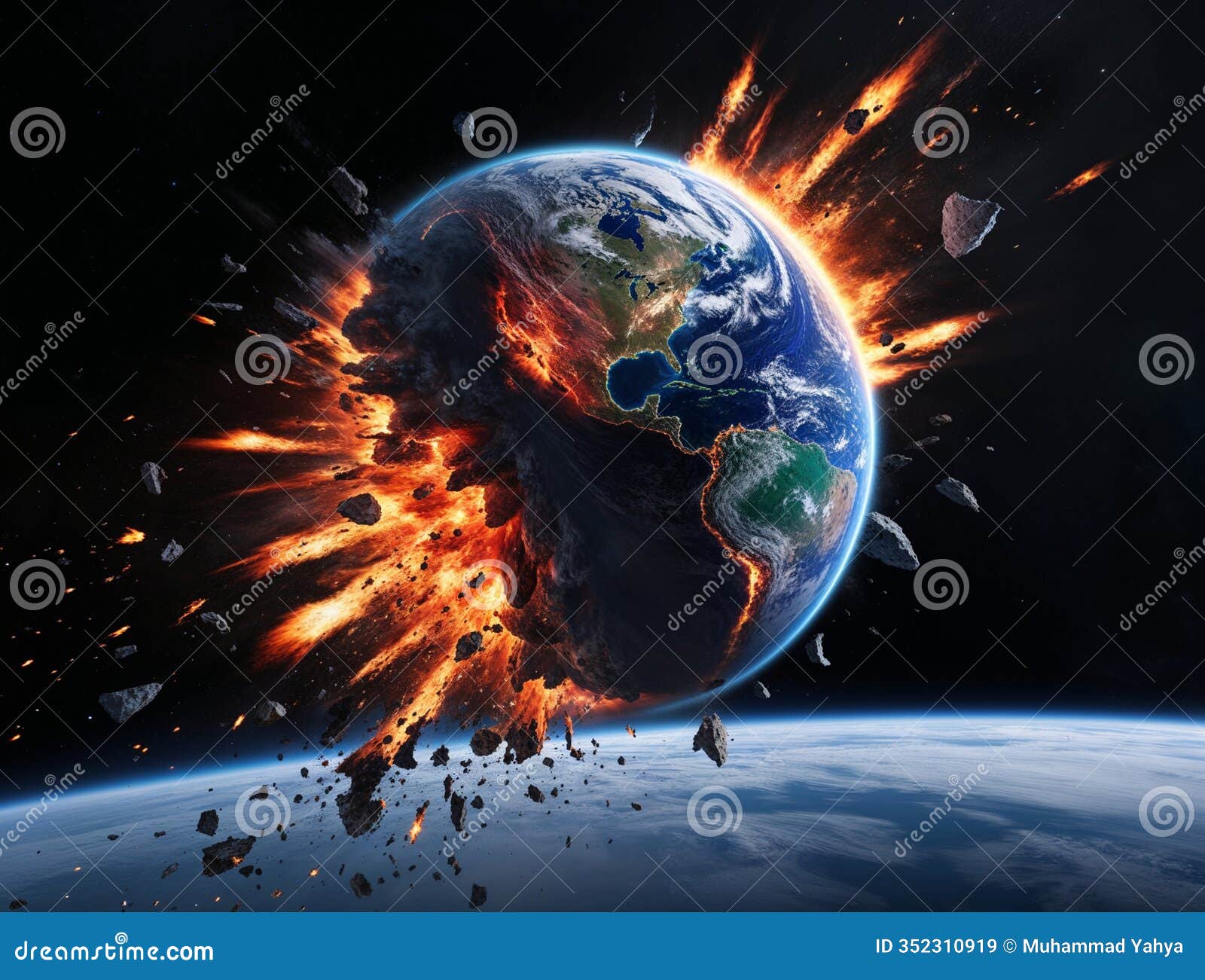 Epic and Dramatic Visualization of Planet Earth Exploding in Space ...