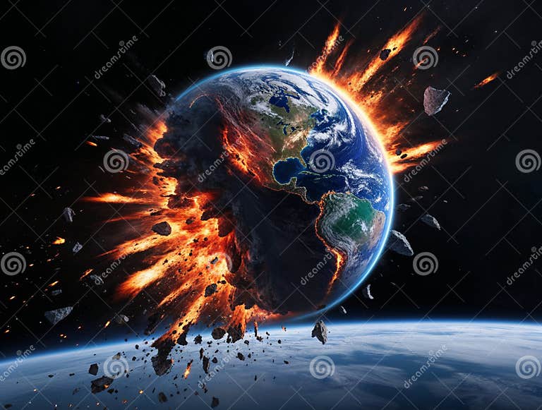 Epic and Dramatic Visualization of Planet Earth Exploding in Space ...