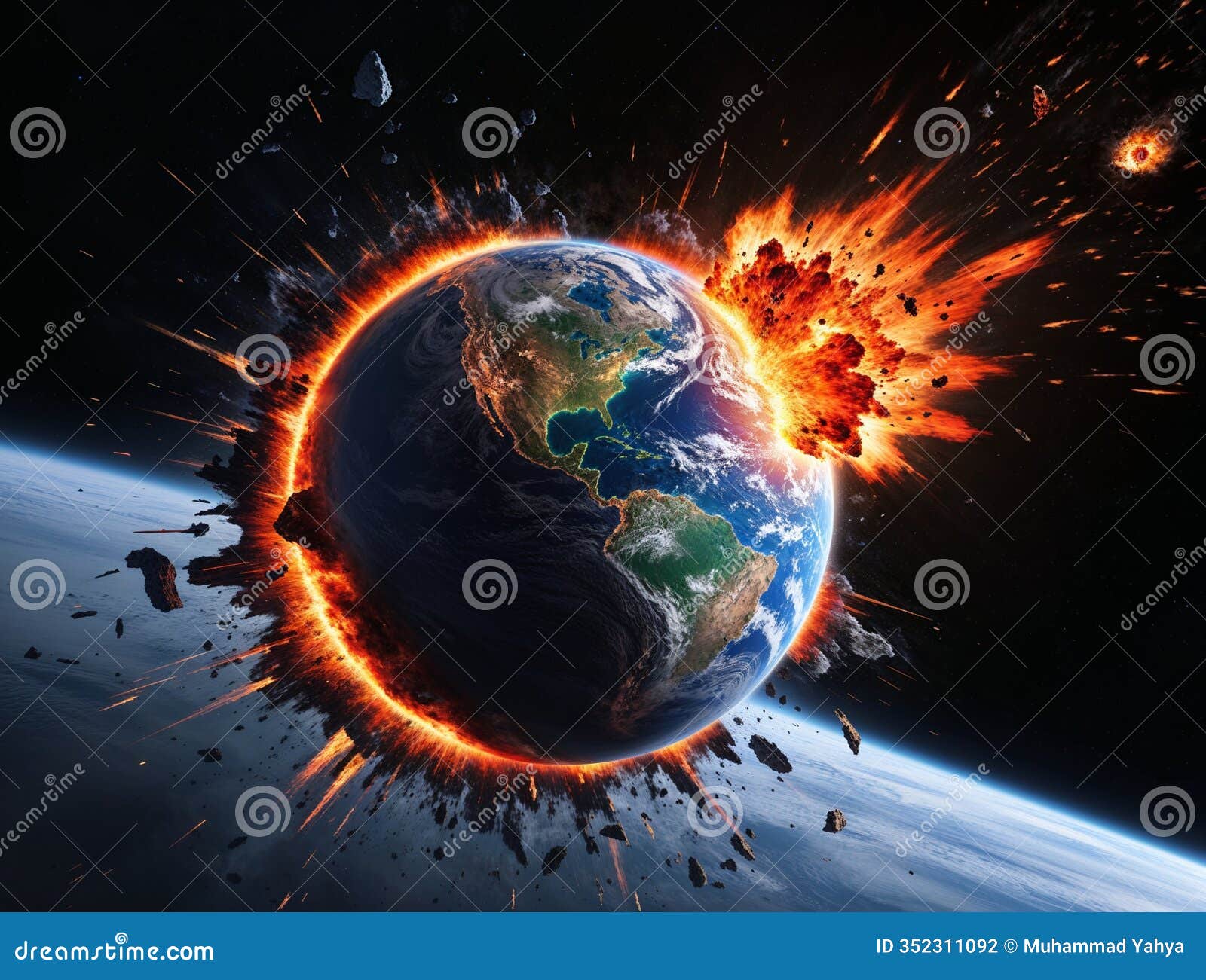Epic and Dramatic Visualization of Planet Earth Exploding in Space ...