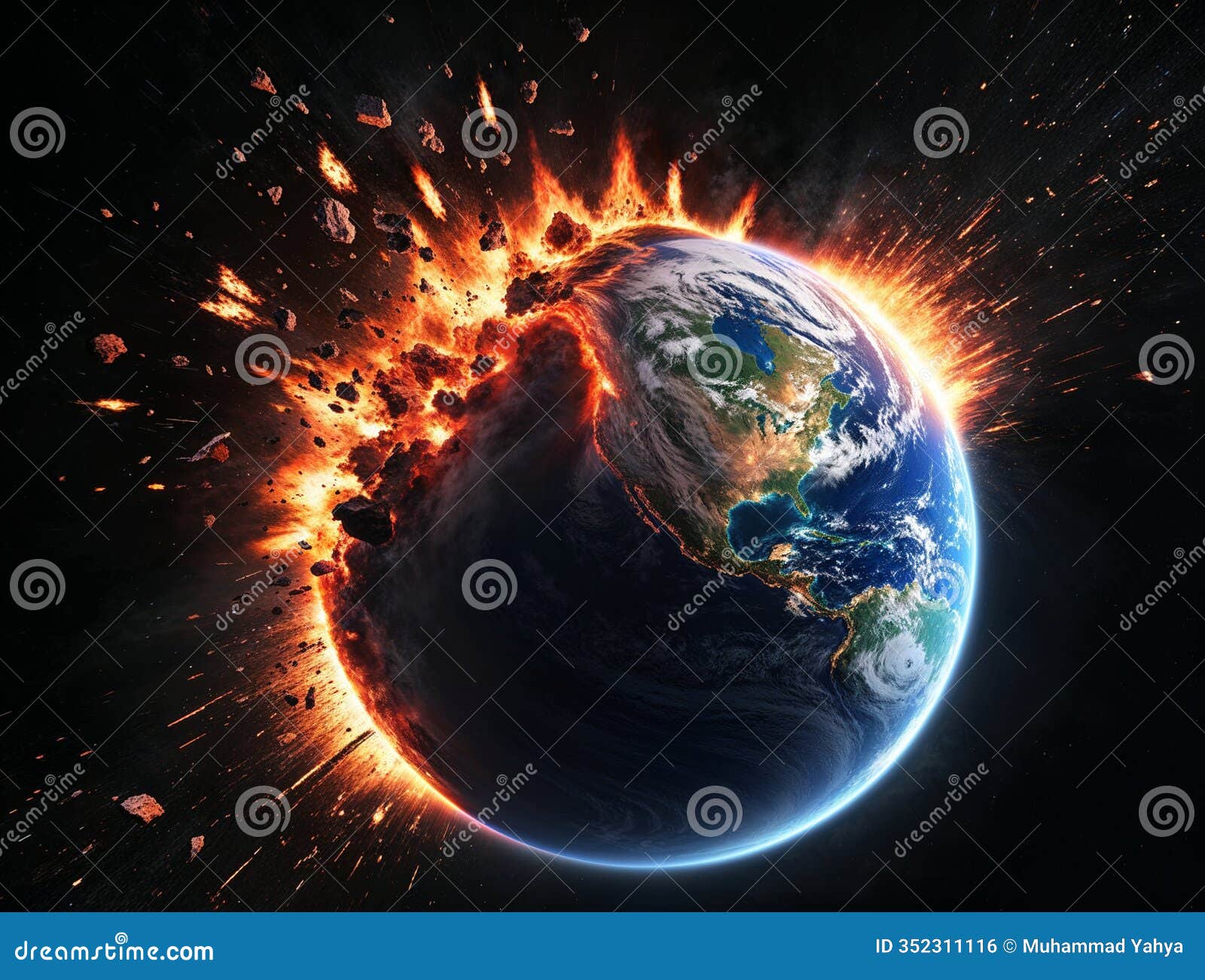 Epic and Dramatic Visualization of Planet Earth Exploding in Space ...