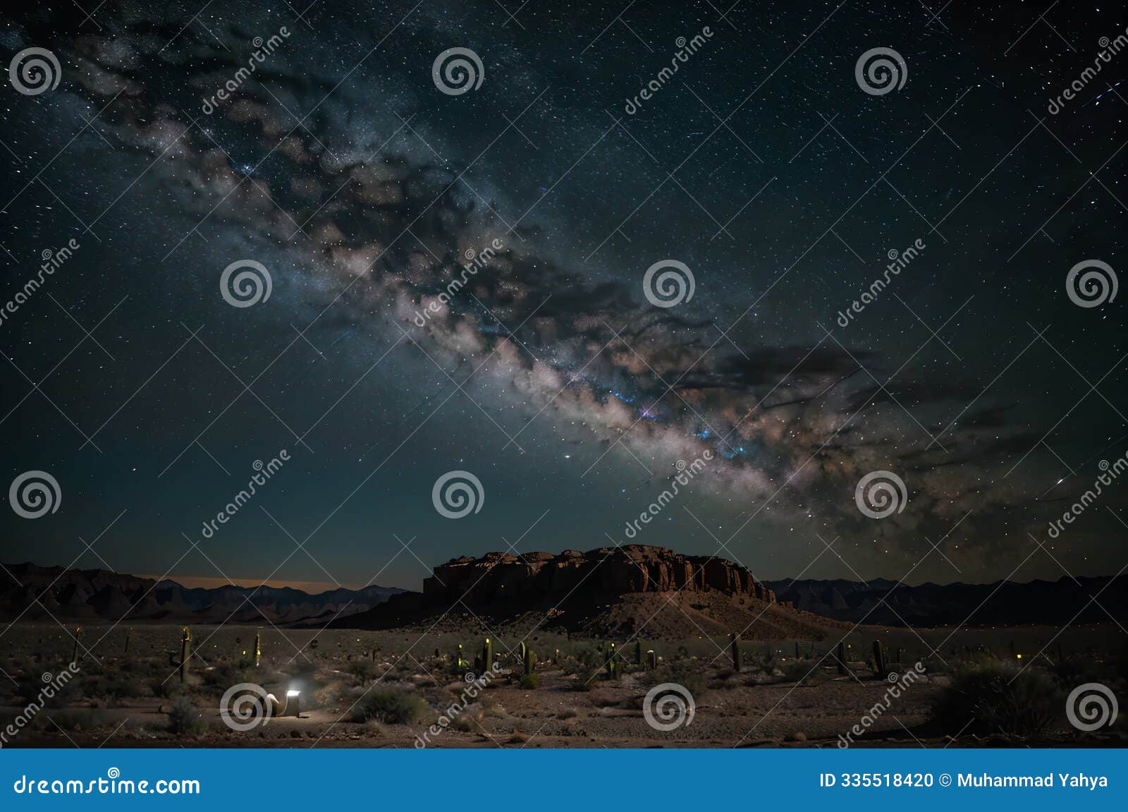 Milky Way Galaxy at Night in the Desert with Cactus Silhouettes Stock ... Milky Way Galaxy at Night in the Desert with Cactus Silhouettes Stock ...