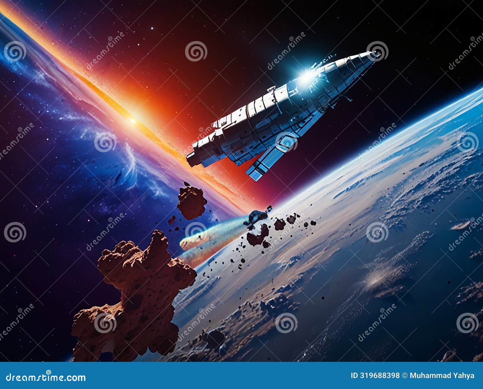 An Object in Space that Resembles a Satellite Stock Illustration ...