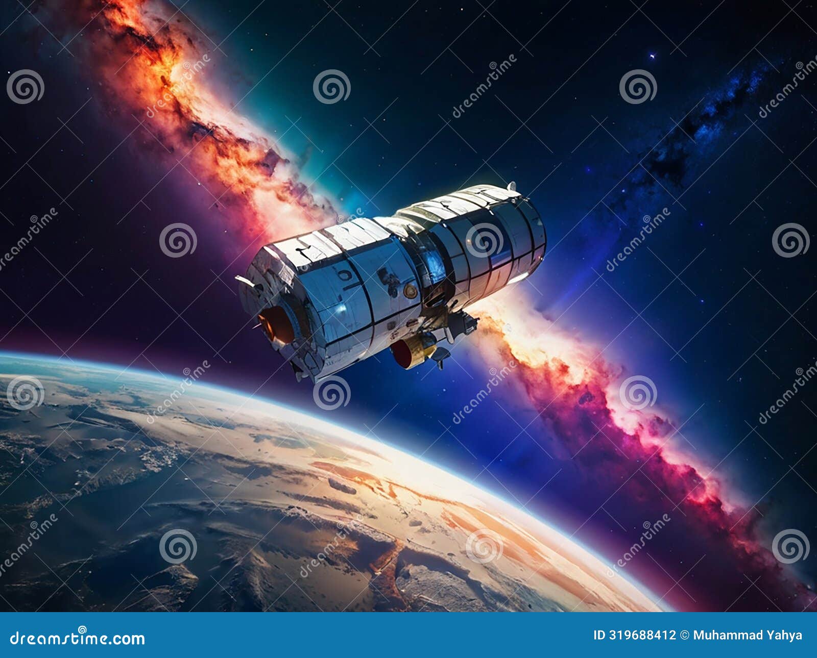 An Object in Space that Resembles a Satellite Stock Illustration ...