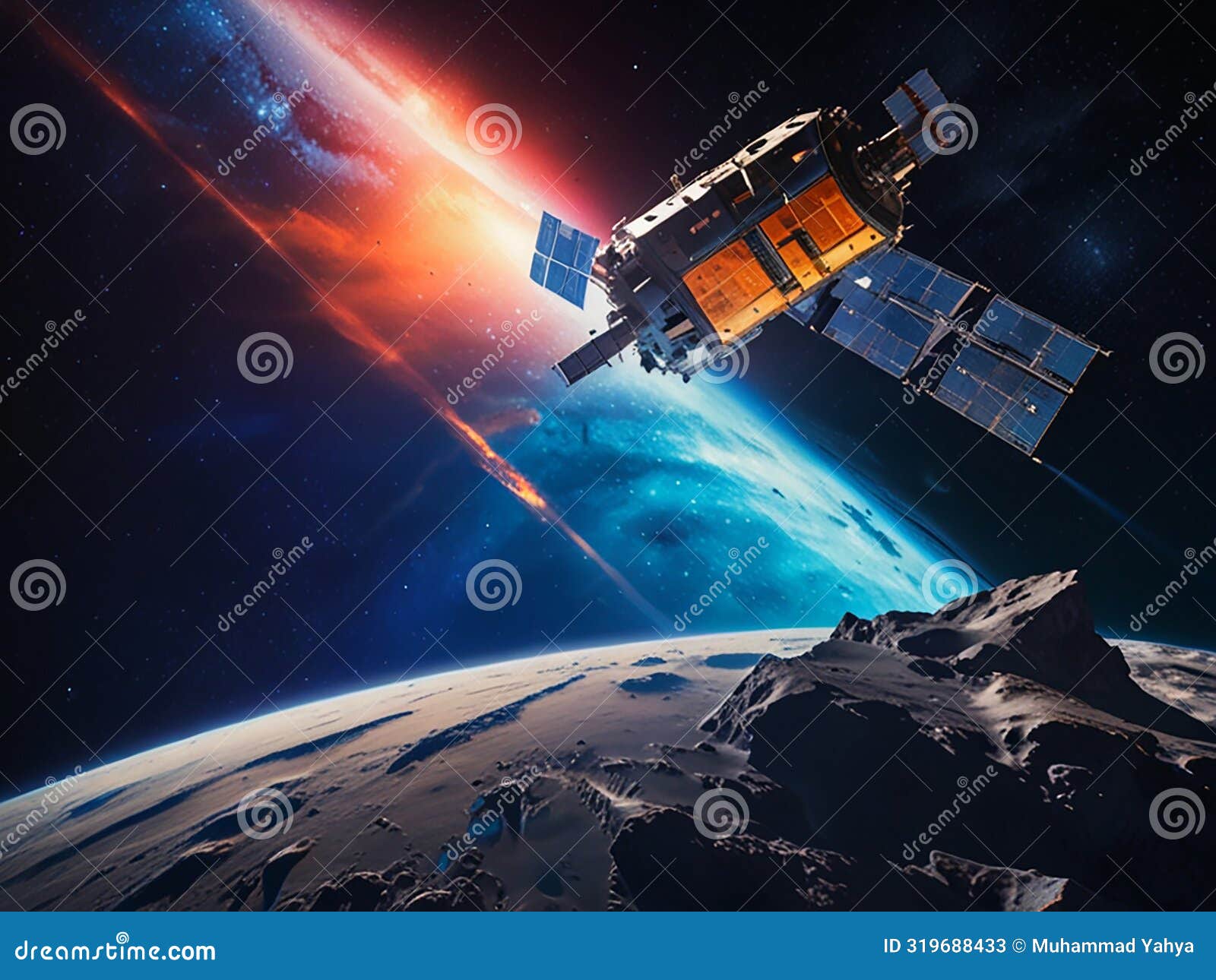 An Object in Space that Resembles a Satellite Stock Illustration ...