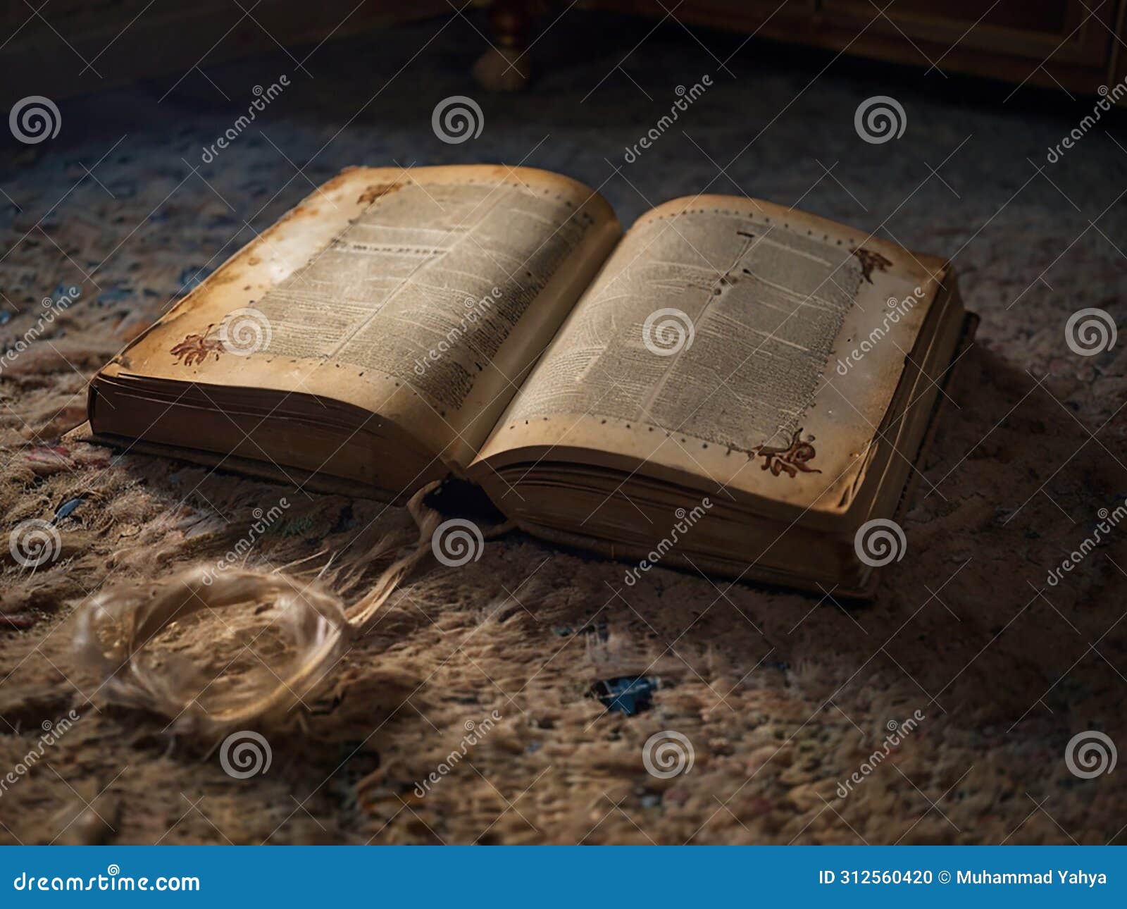 Old, Dusty Books, Lying on the Floor Stock Illustration - Illustration ...