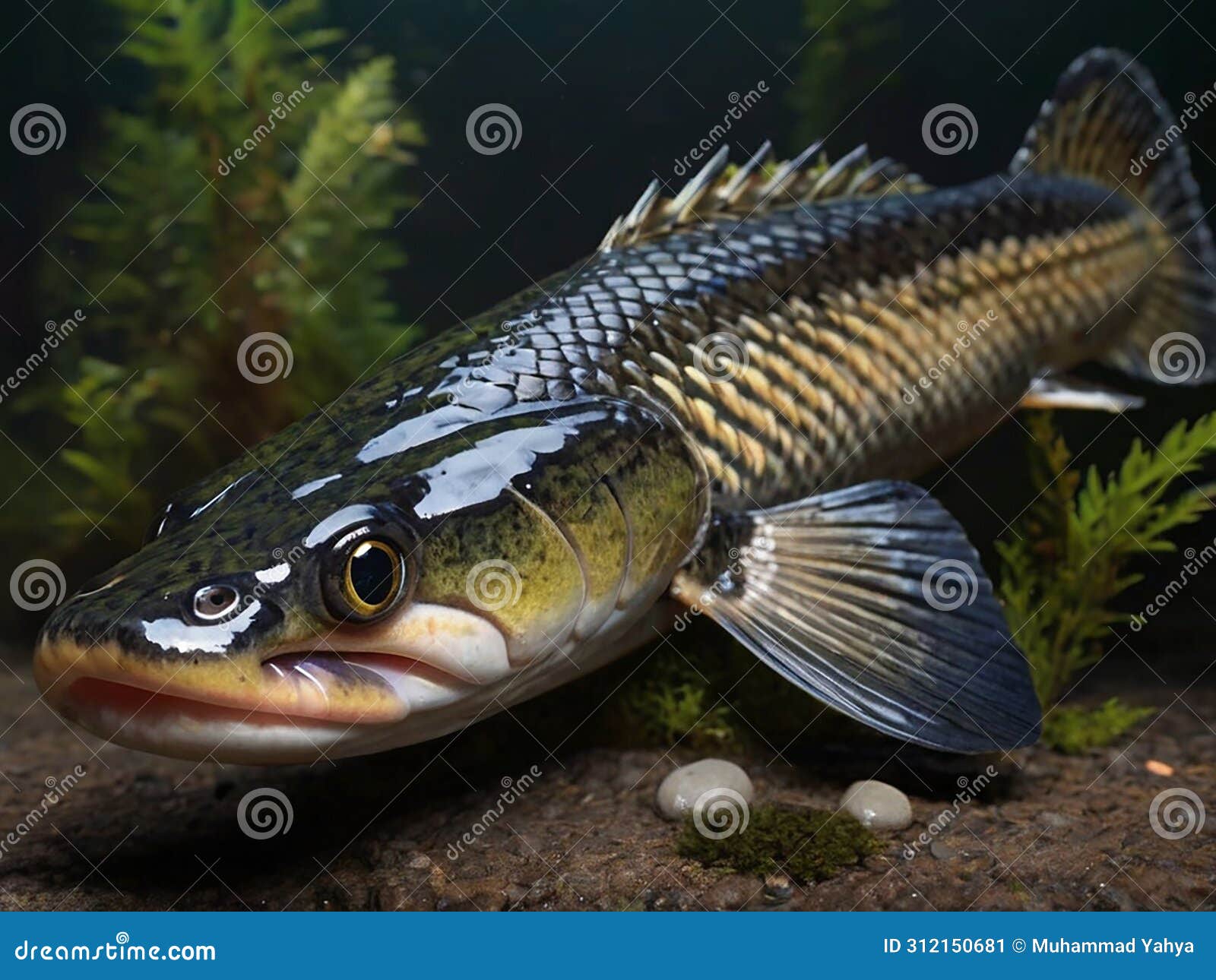 Snakehead Fish In A Pond Royalty-Free Stock Photography | CartoonDealer ...