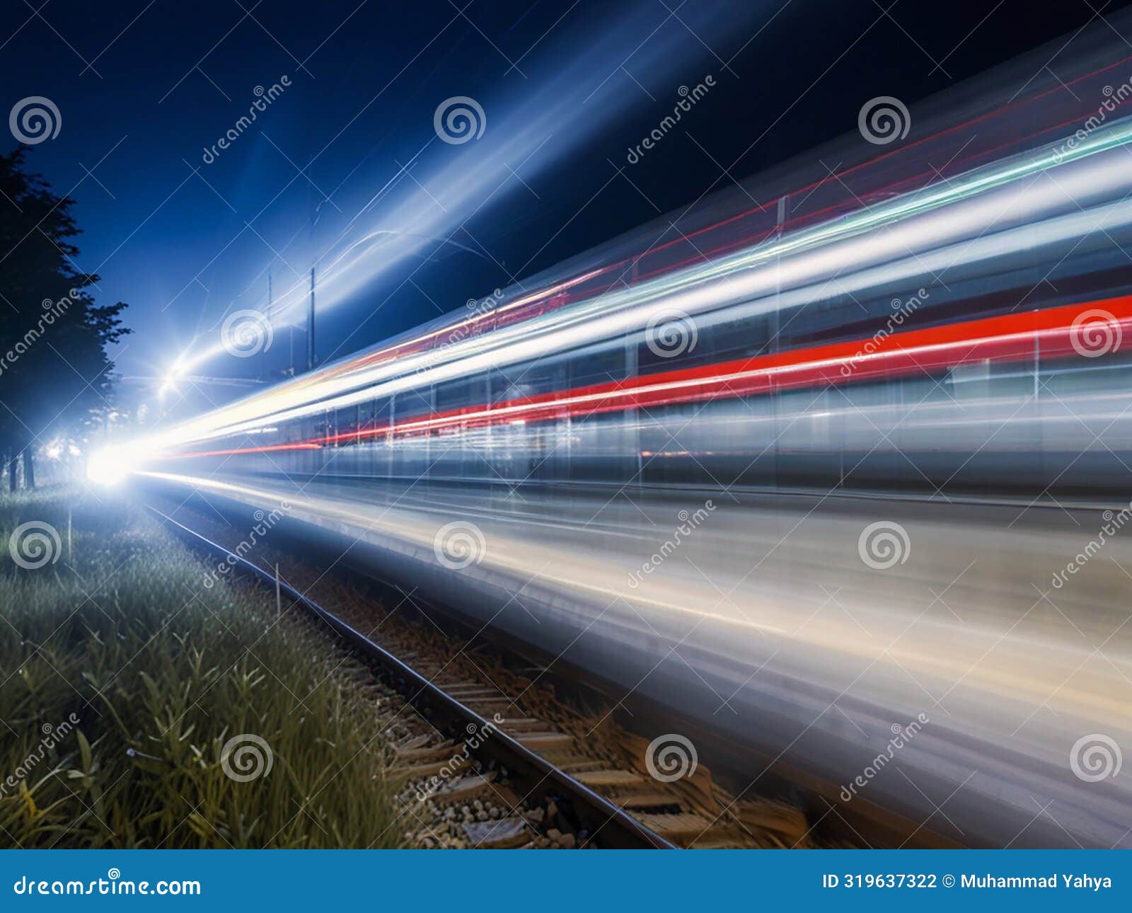 A Train Was Taken Using Long Exposure Photography Techniques Stock ...