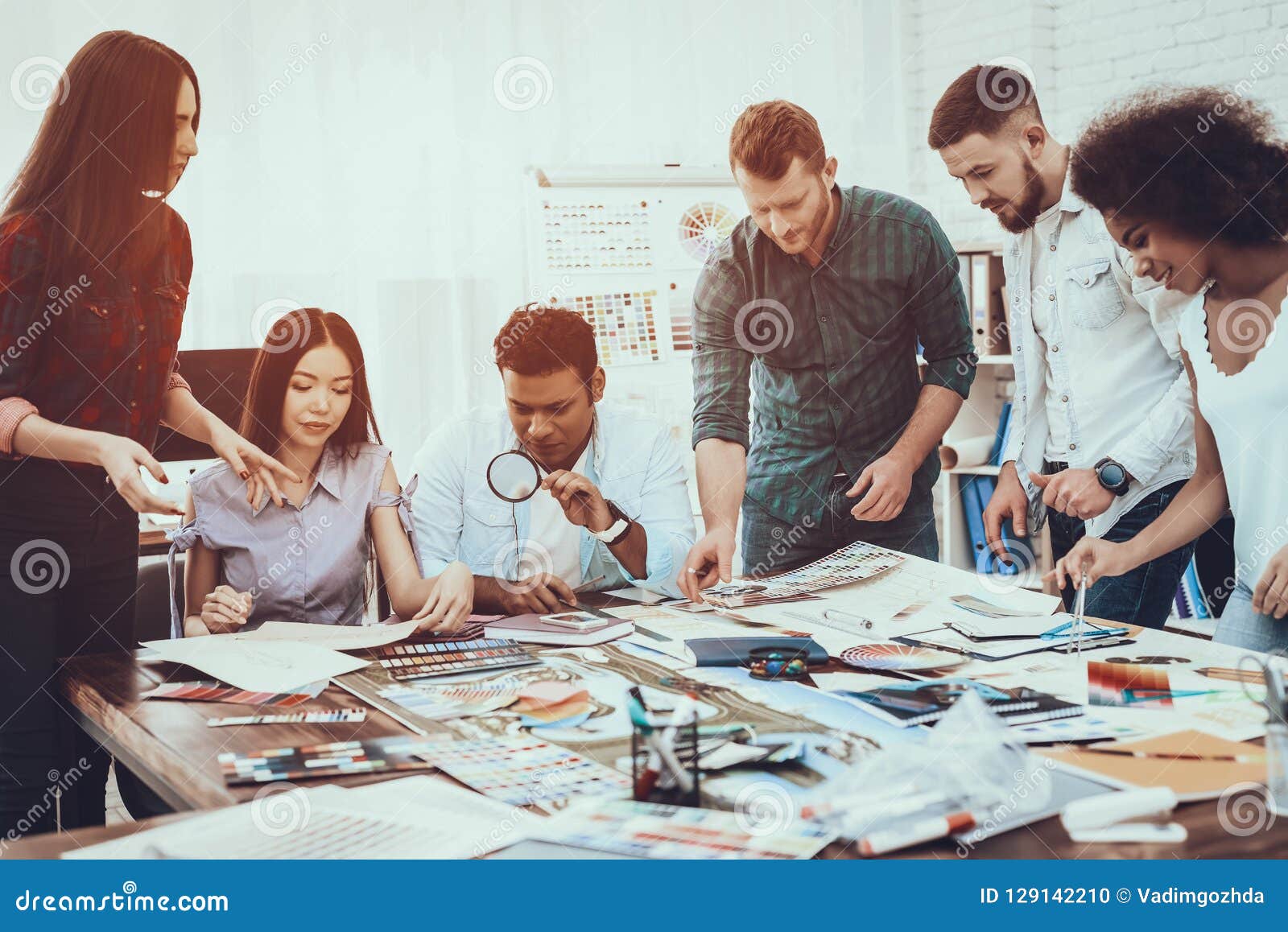 Generate Idea. Colors for Design. Different Races. Stock Photo - Image ...