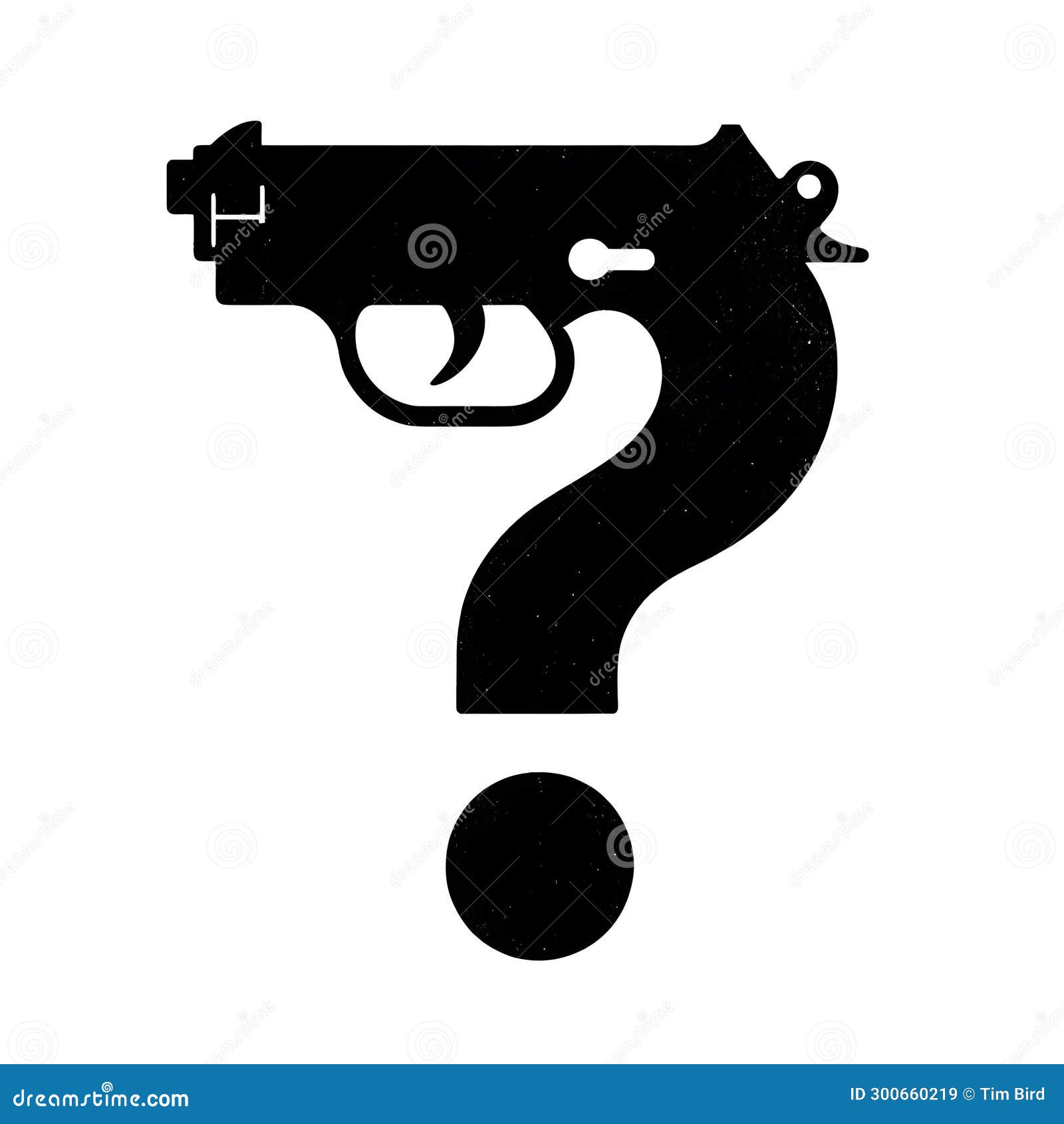 Abstract Gun Element Make a Question Mark Shape Stock Illustration ...