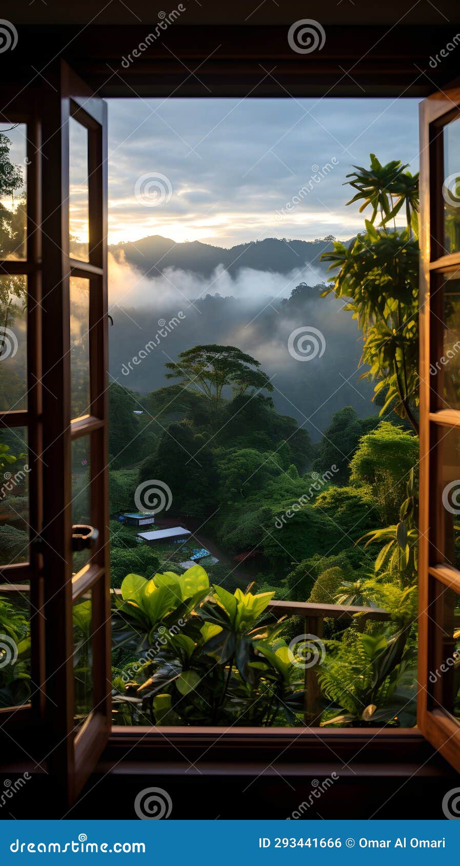 An Open Window with a View of a Forest.Window View from Home Window ...