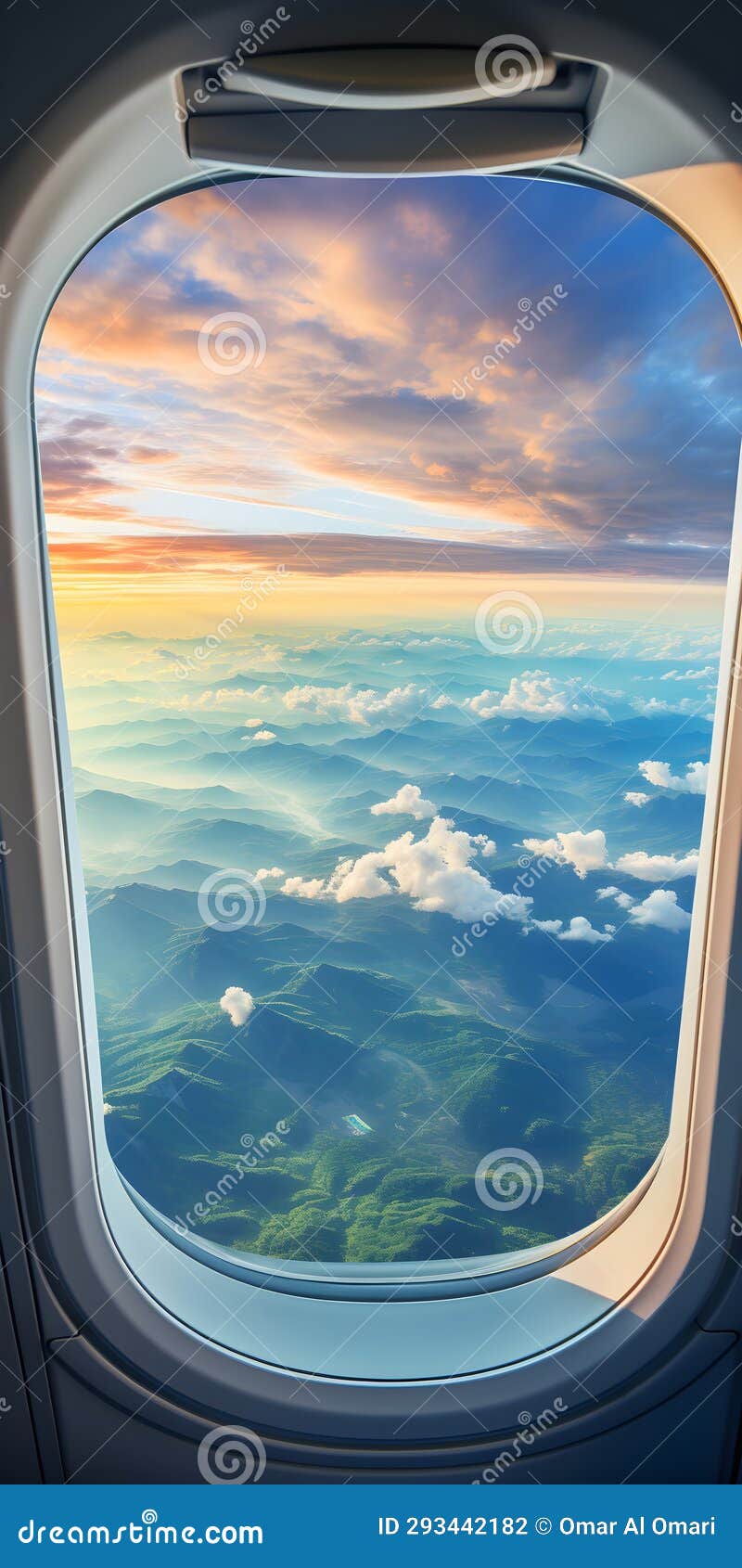 A View of the Sky from an Airplane Window.Window View from Plane Window ...