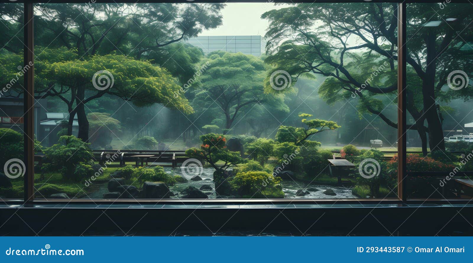 A View of a Park through a Window.Window View from School Window ...