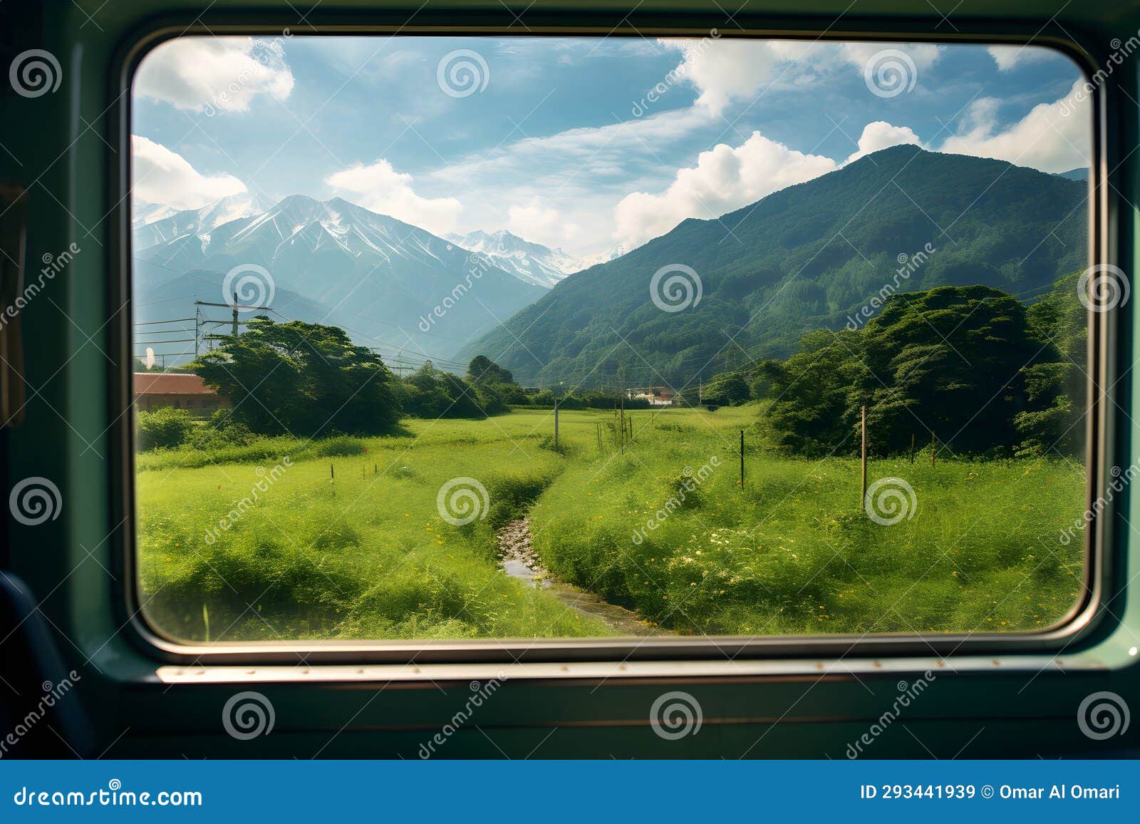 A View of a Mountain Range from a Train Window.Window View from Train ...