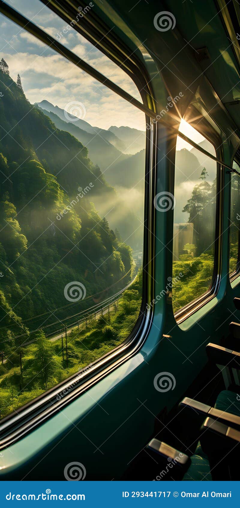 A View of the Mountains from Inside a Train.Window View from Train ...