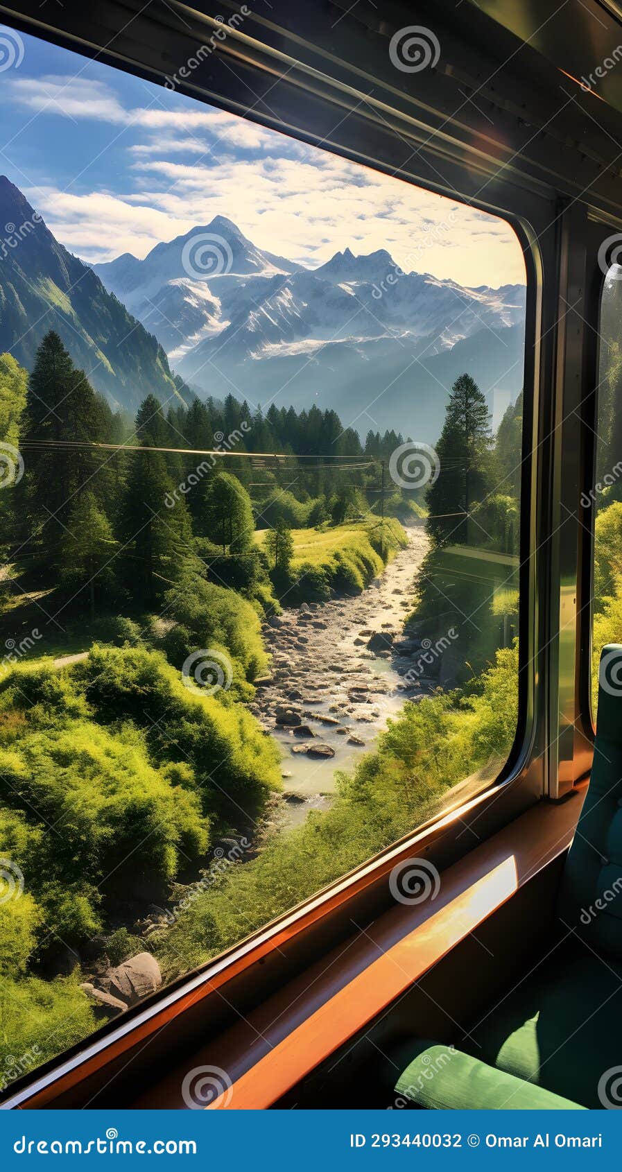 Train Window View On Seaside Town, Sea, Lighthouse, Cliffs And Railway ...